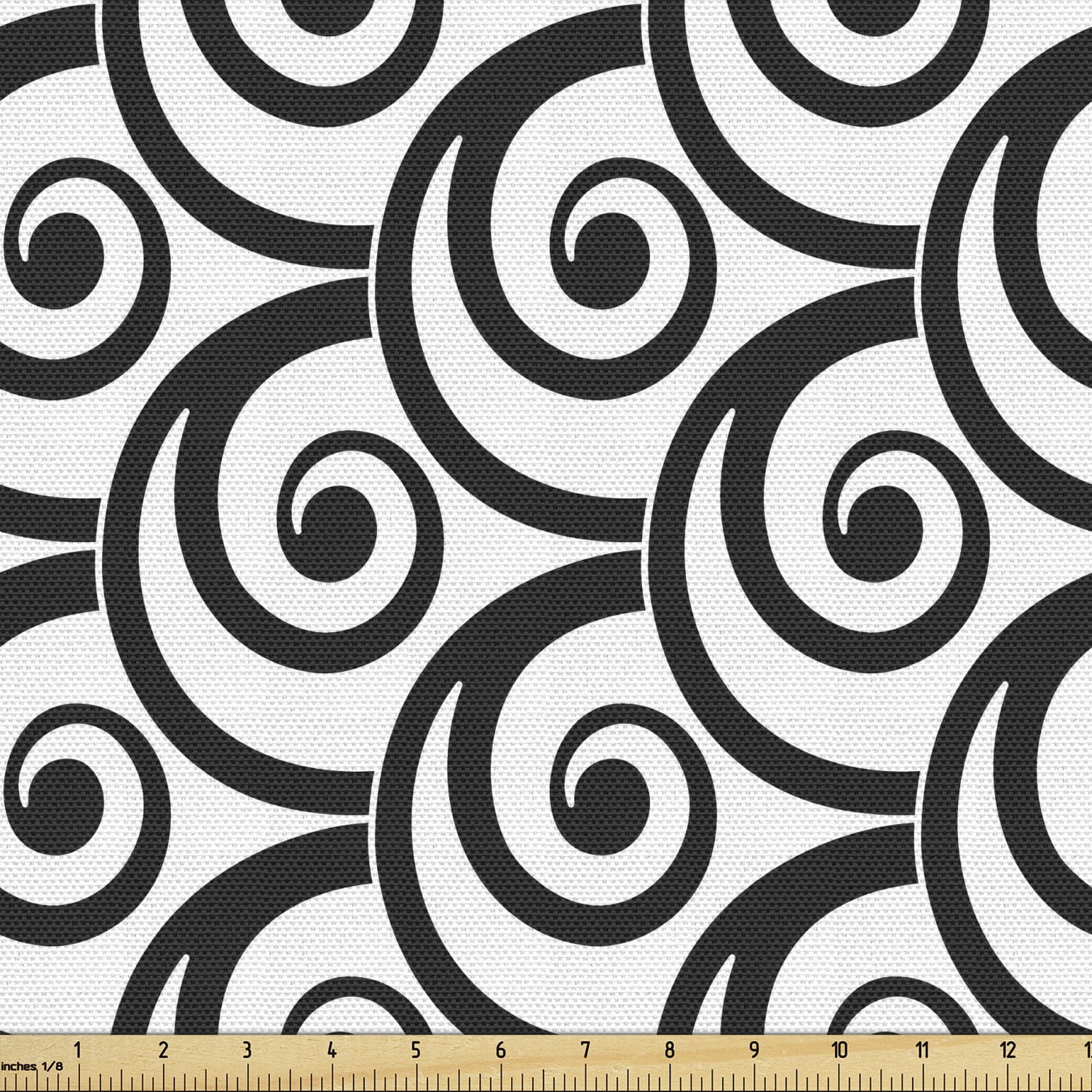 Ambesonne Art Deco Fabric by the Yard Upholstery, Abstract Curl ...