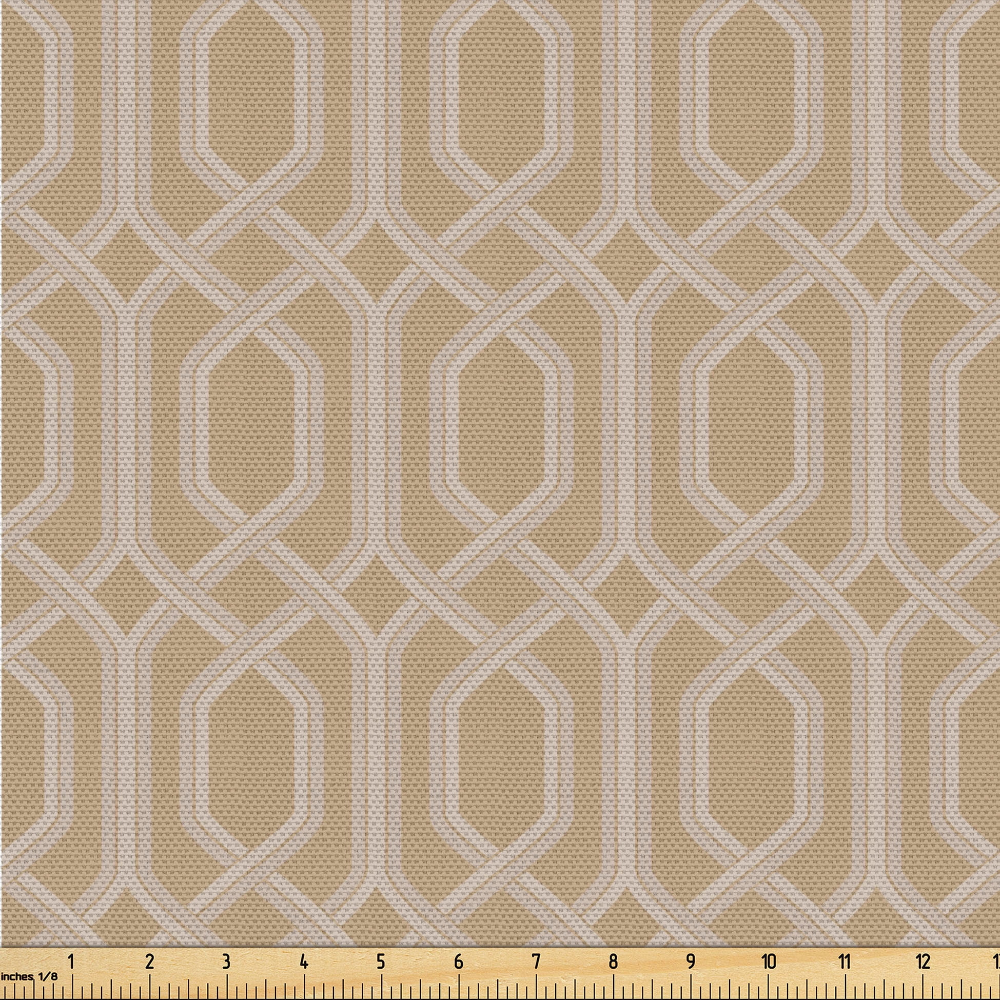 Ambesonne Art Deco Fabric by the Yard Upholstery, Grid Pattern ...