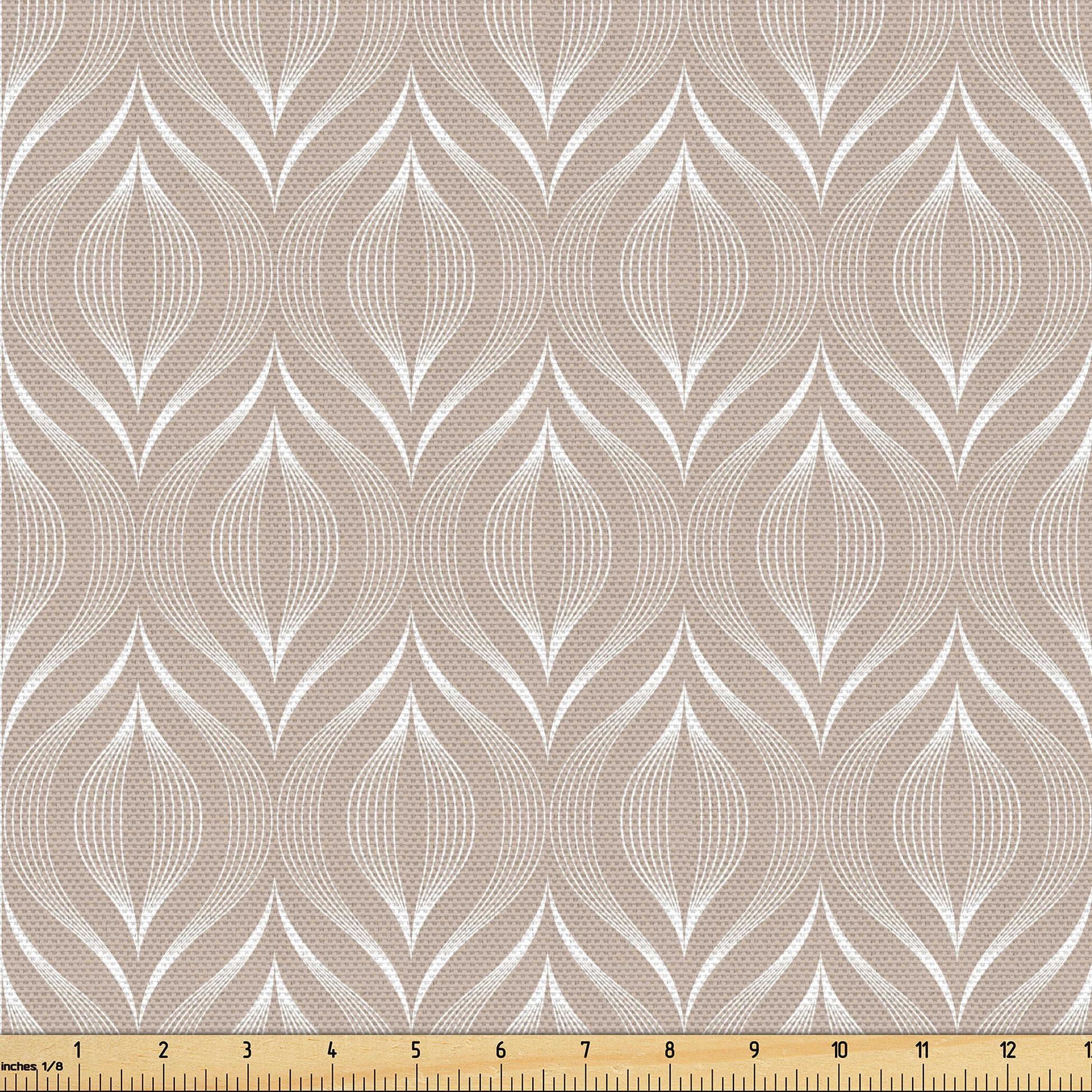 Ambesonne Art Deco Fabric by the Yard Upholstery, Ogee Shapes Pattern ...