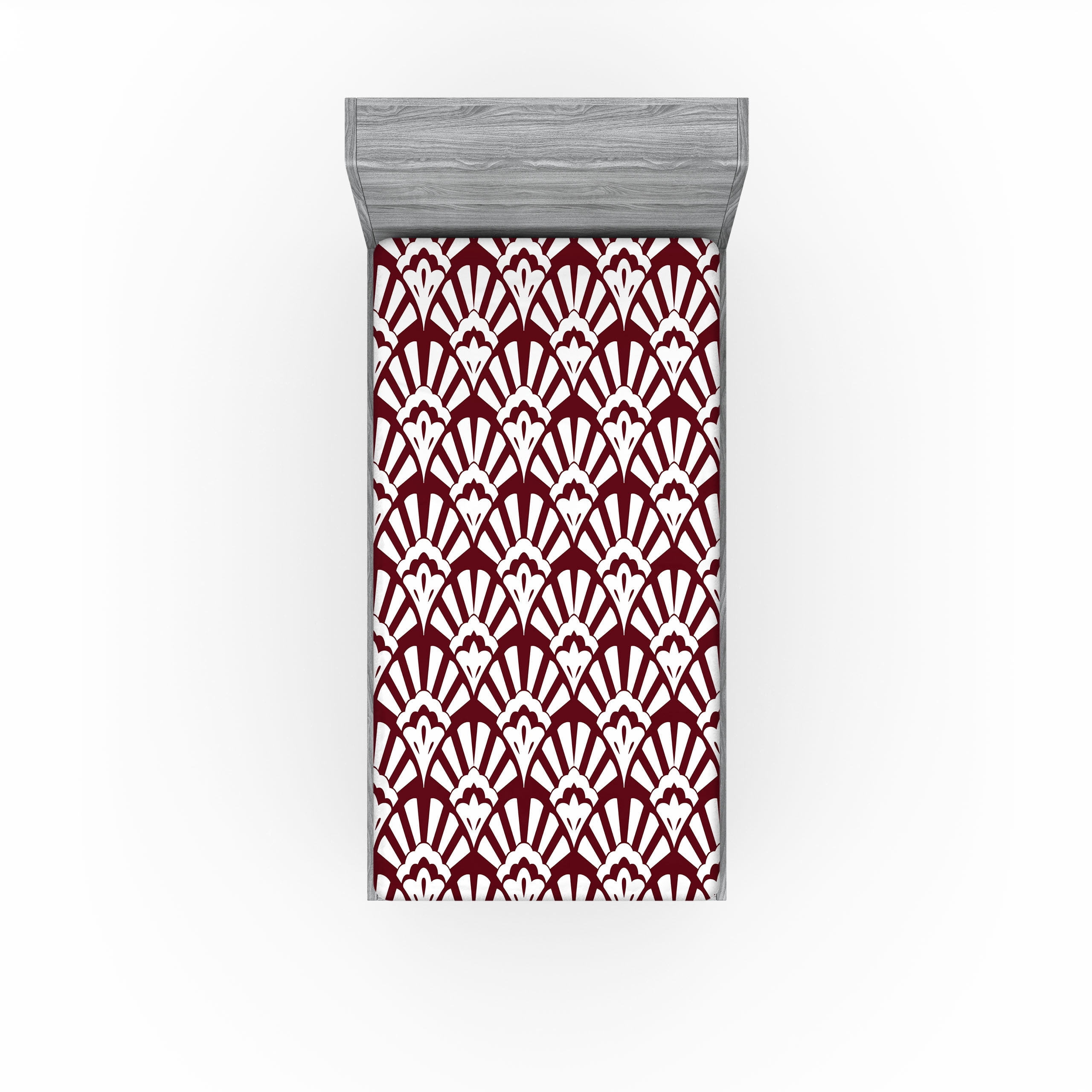Ambesonne Art Deco Fitted Sheet, Lady Fan Motif Abstract, Twin Size ...