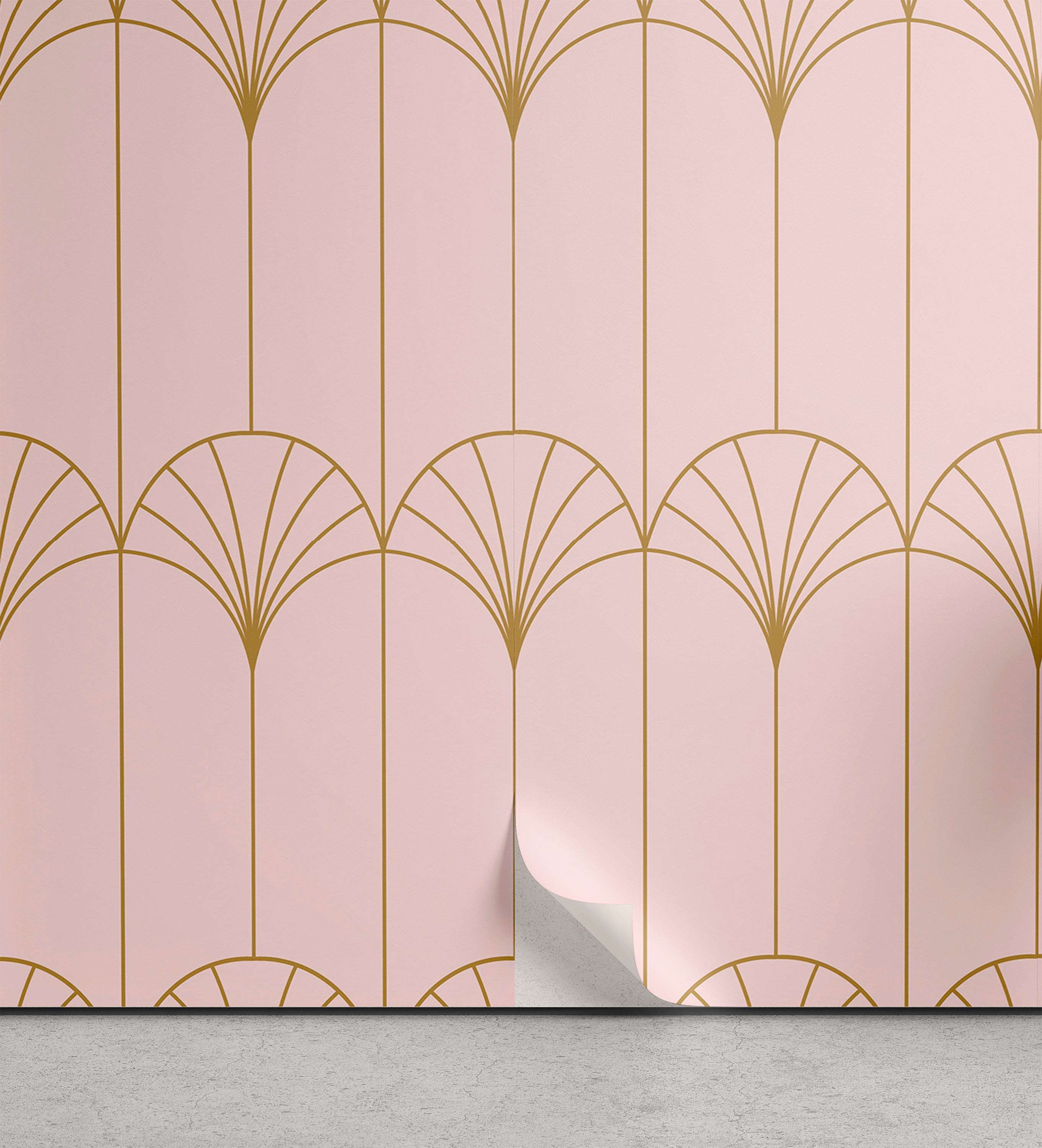 Ambesonne Art Deco Peel & Stick Wallpaper for Home, Blush Simple ...