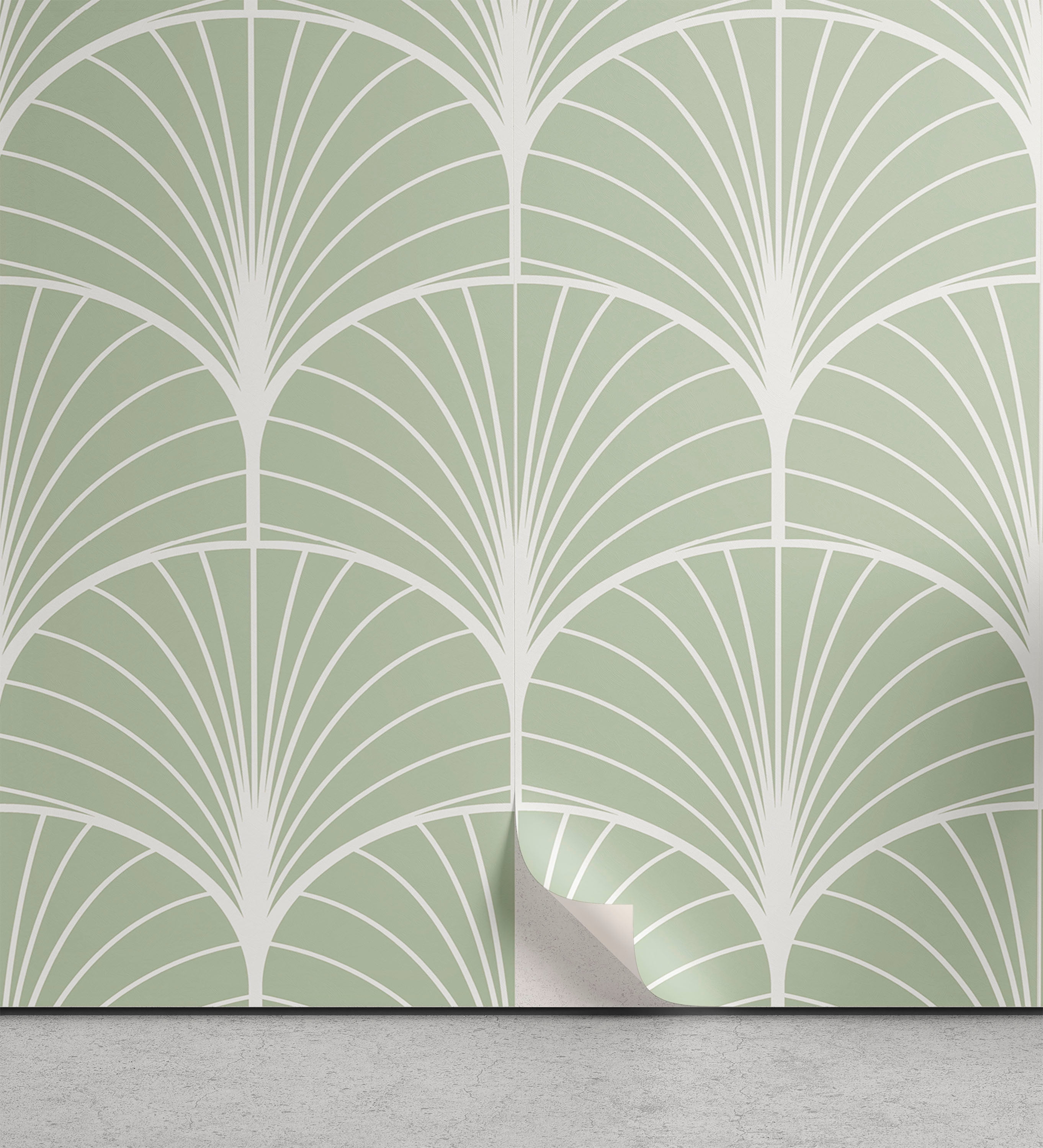 Ambesonne Art Deco Peel & Stick Wallpaper for Home, Green Geometric ...