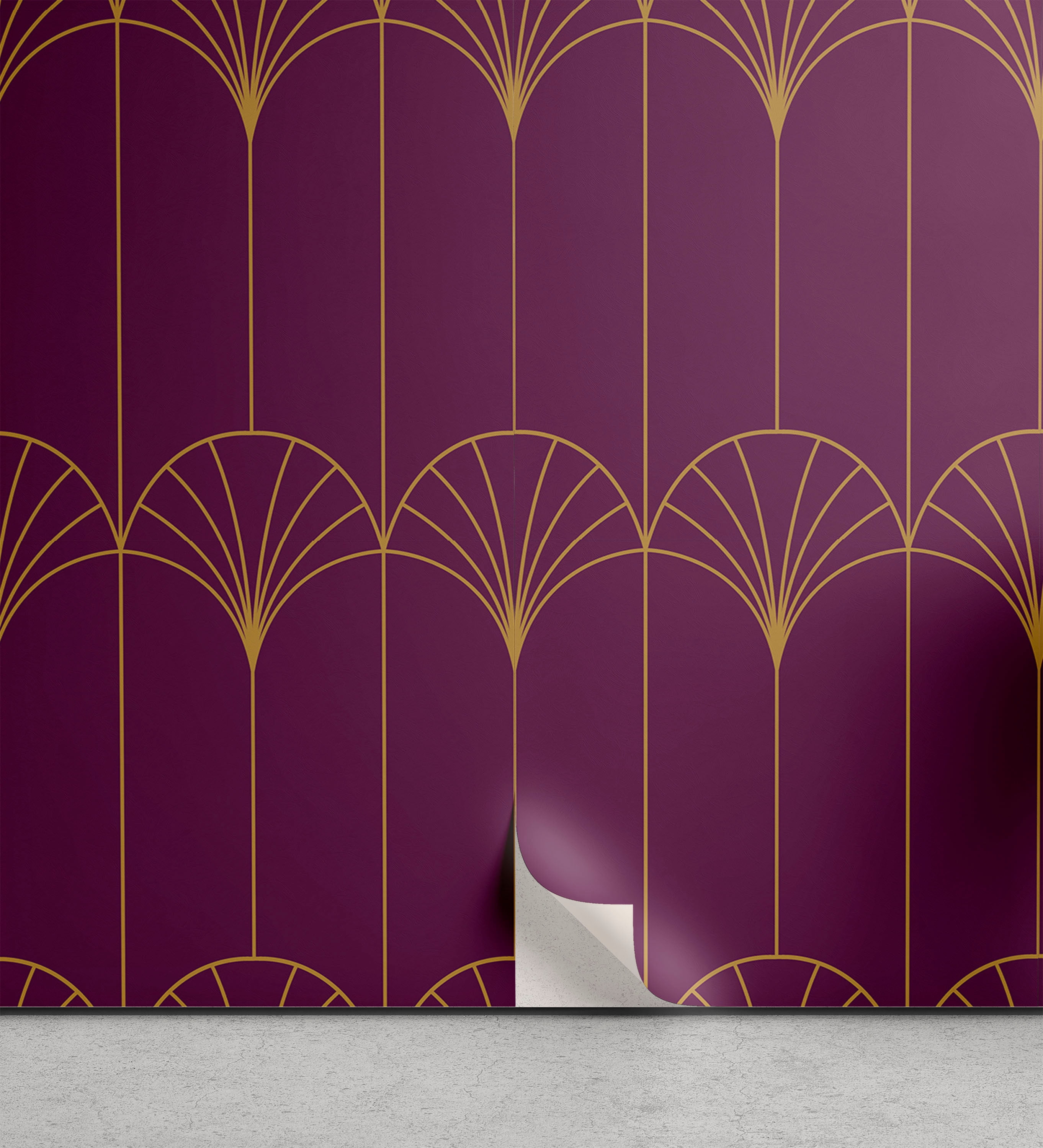Ambesonne Art Deco Peel & Stick Wallpaper for Home, Purple Simple ...