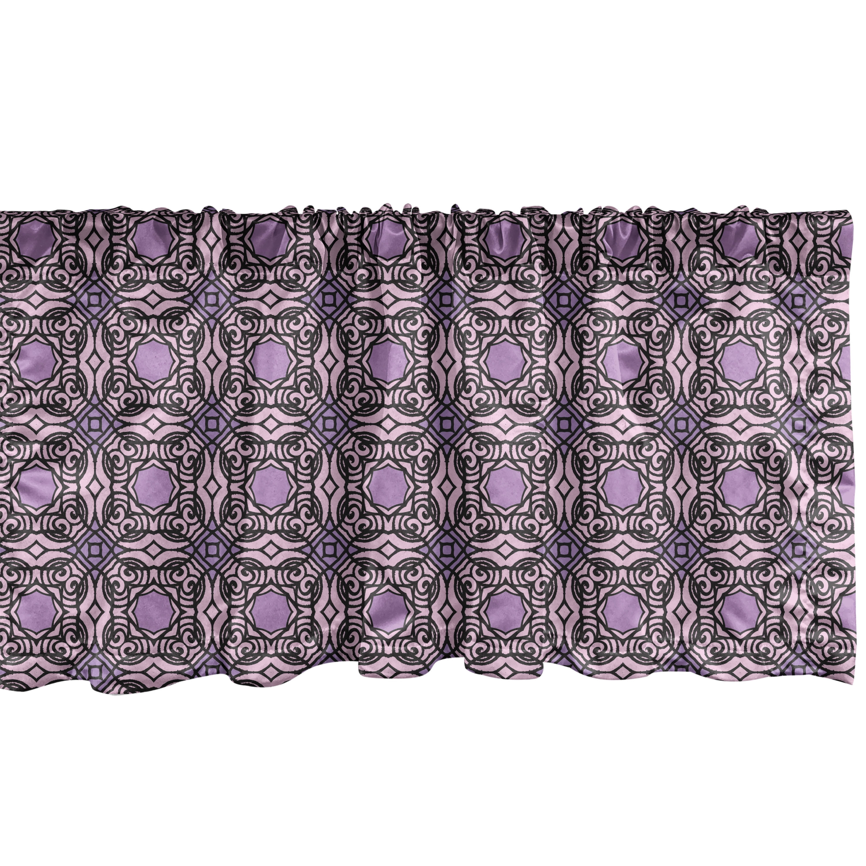 Ambesonne Art Deco Valance Pack of 2, Curvy Edged Squares, 42"X12 ...