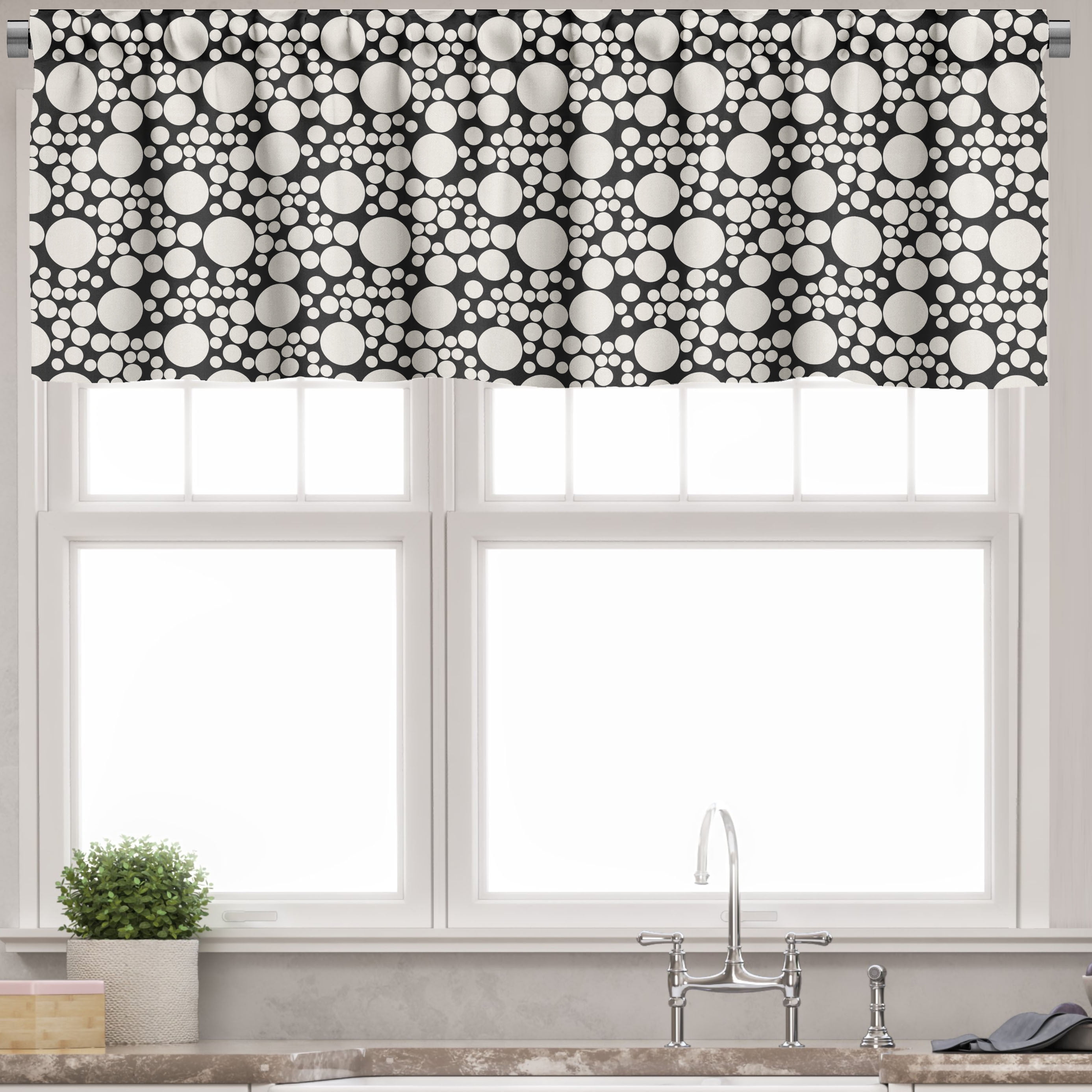 Ambesonne Art Deco Valance Pack of 2, Round in Irregular Sizes, 54"X18 ...