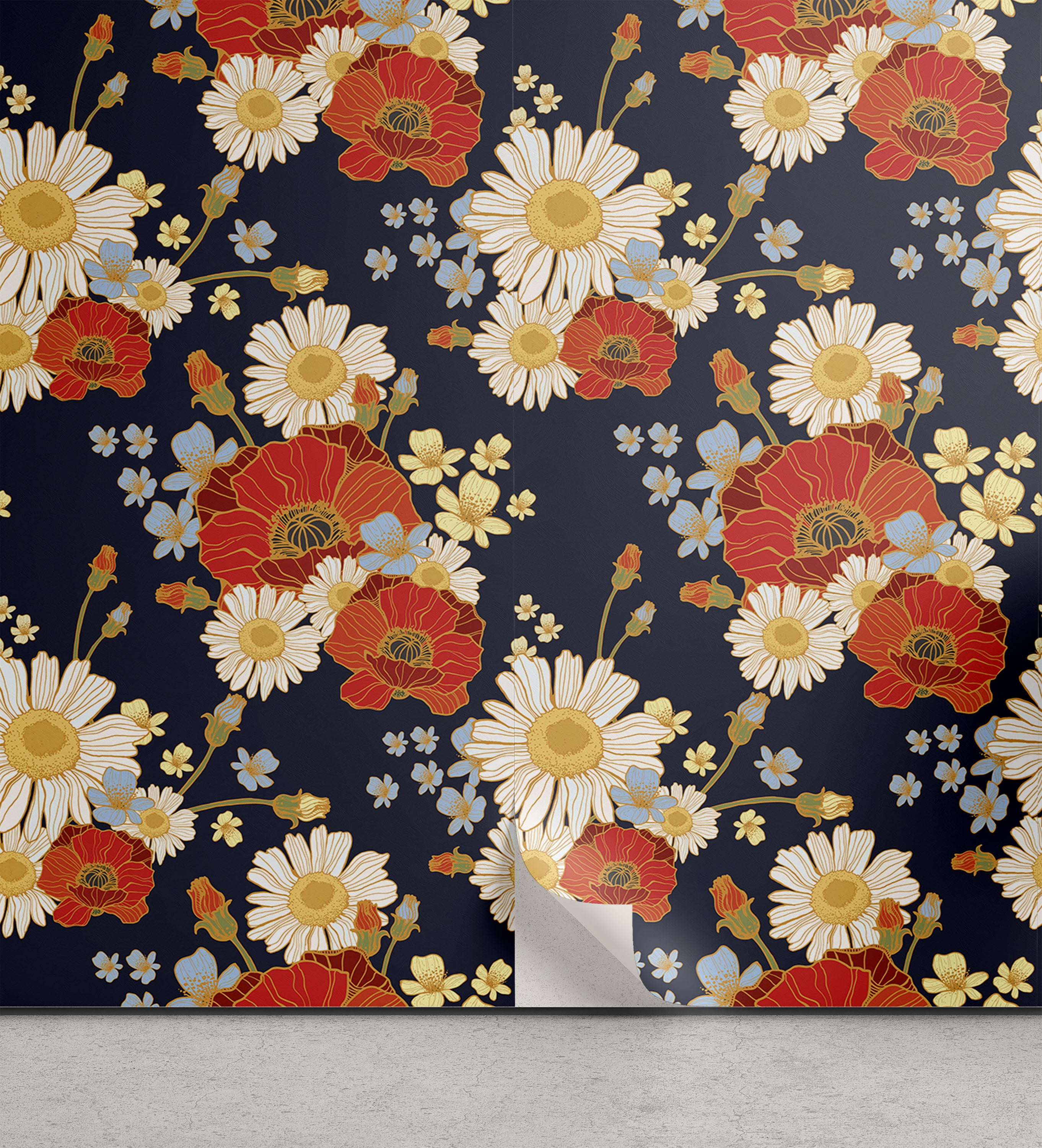 Ambesonne Asian Floral Peel & Stick Wallpaper for Home, Flowers Eastern ...