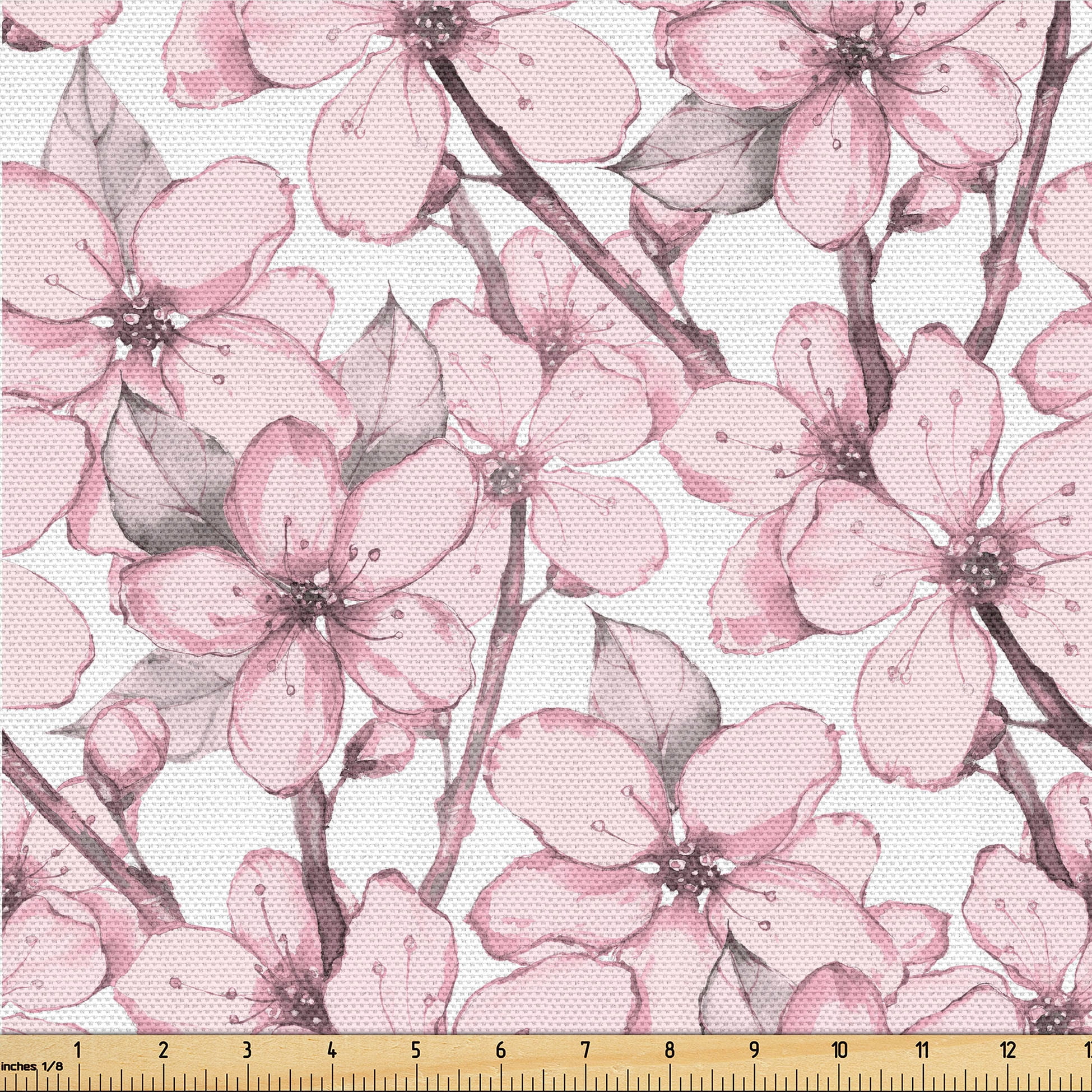 Ambesonne Asian Springtime Fabric by the Yard Upholstery, Art Cherry ...