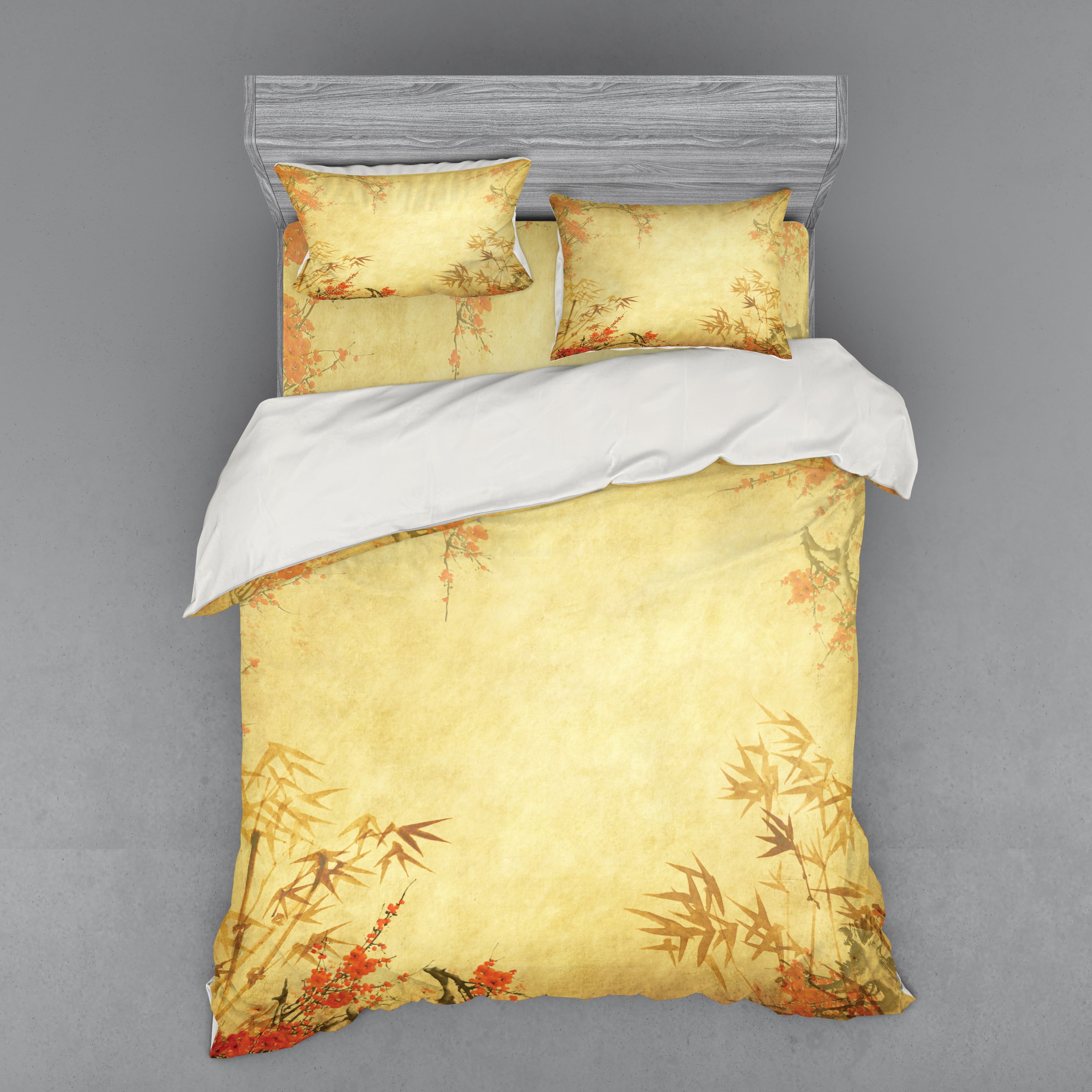 Ambesonne Asian Themed Bedding Set 4 Pcs, Forest Branch Blooms, Queen ...