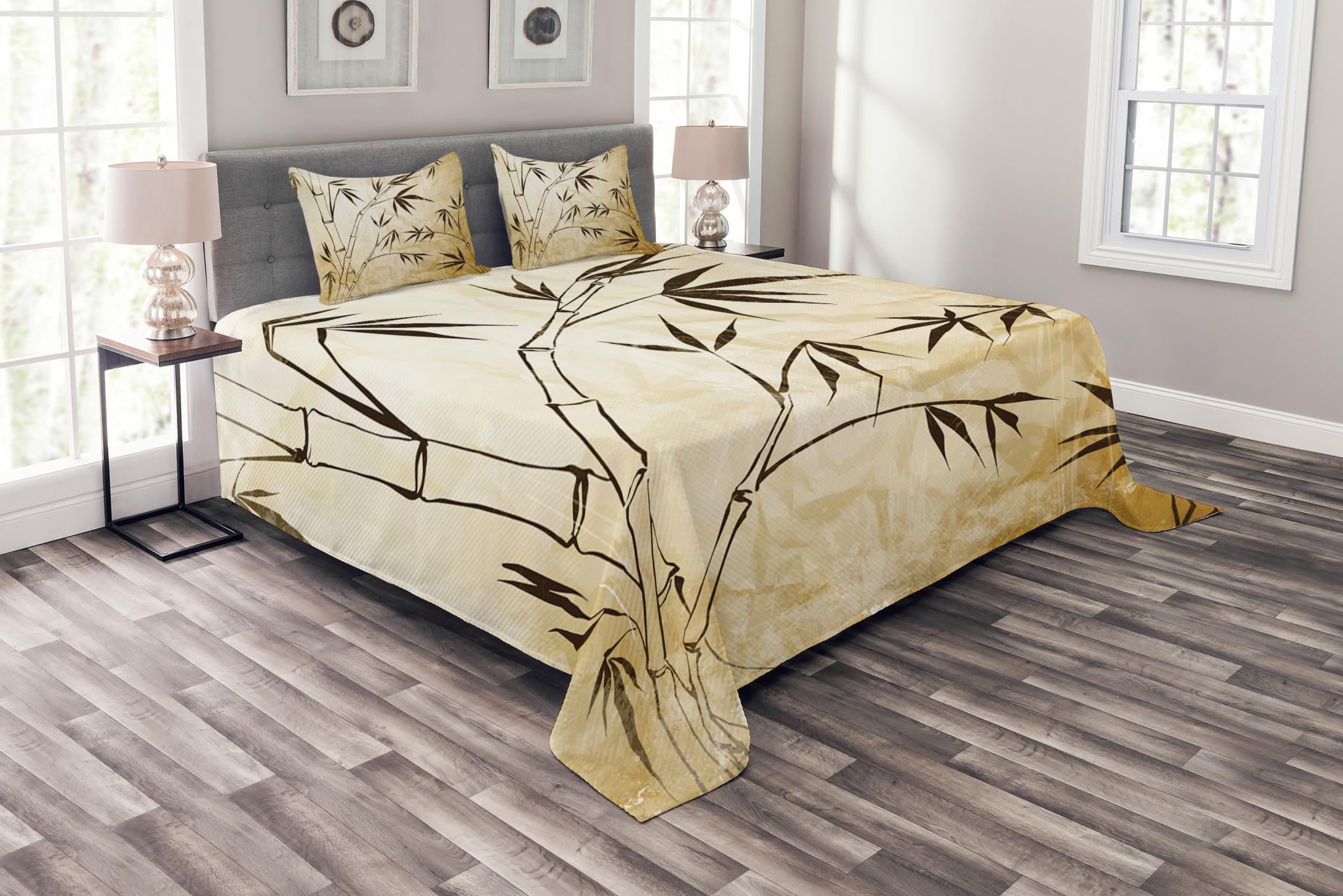 Ambesonne Asian Themed Quilted Bedspread Set 3 Pcs, Gradient Color ...