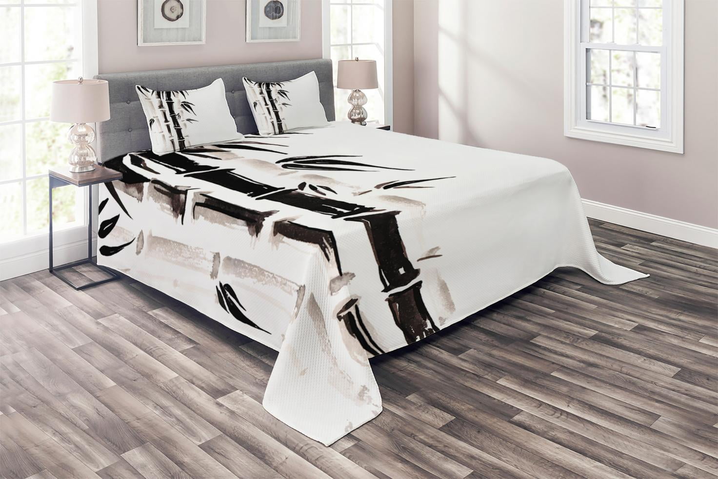 Ambesonne Asian Themed Quilted Coverlet 3 Pcs, Folk Chinese Pattern ...