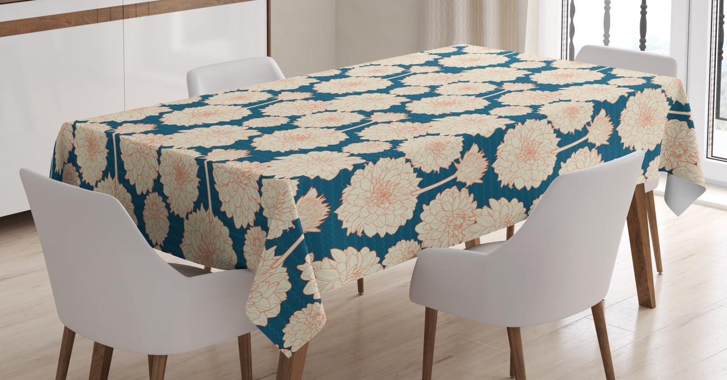 Ambesonne Aster Tablecloth Rectangular Table Cover, Japanese Style ...