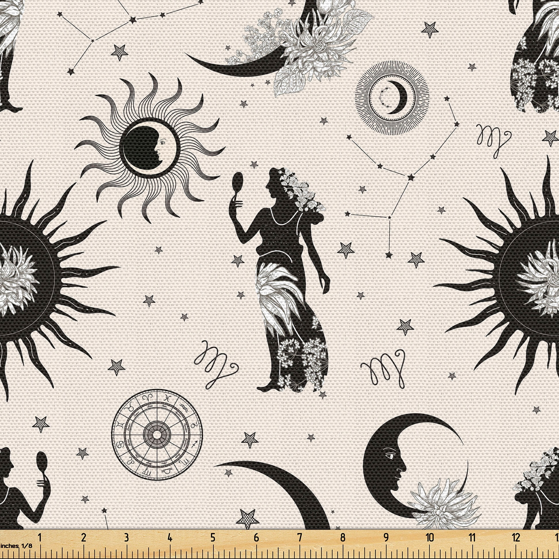 Ambesonne Astral Fabric by the Yard Upholstery, Astrology Pattern ...