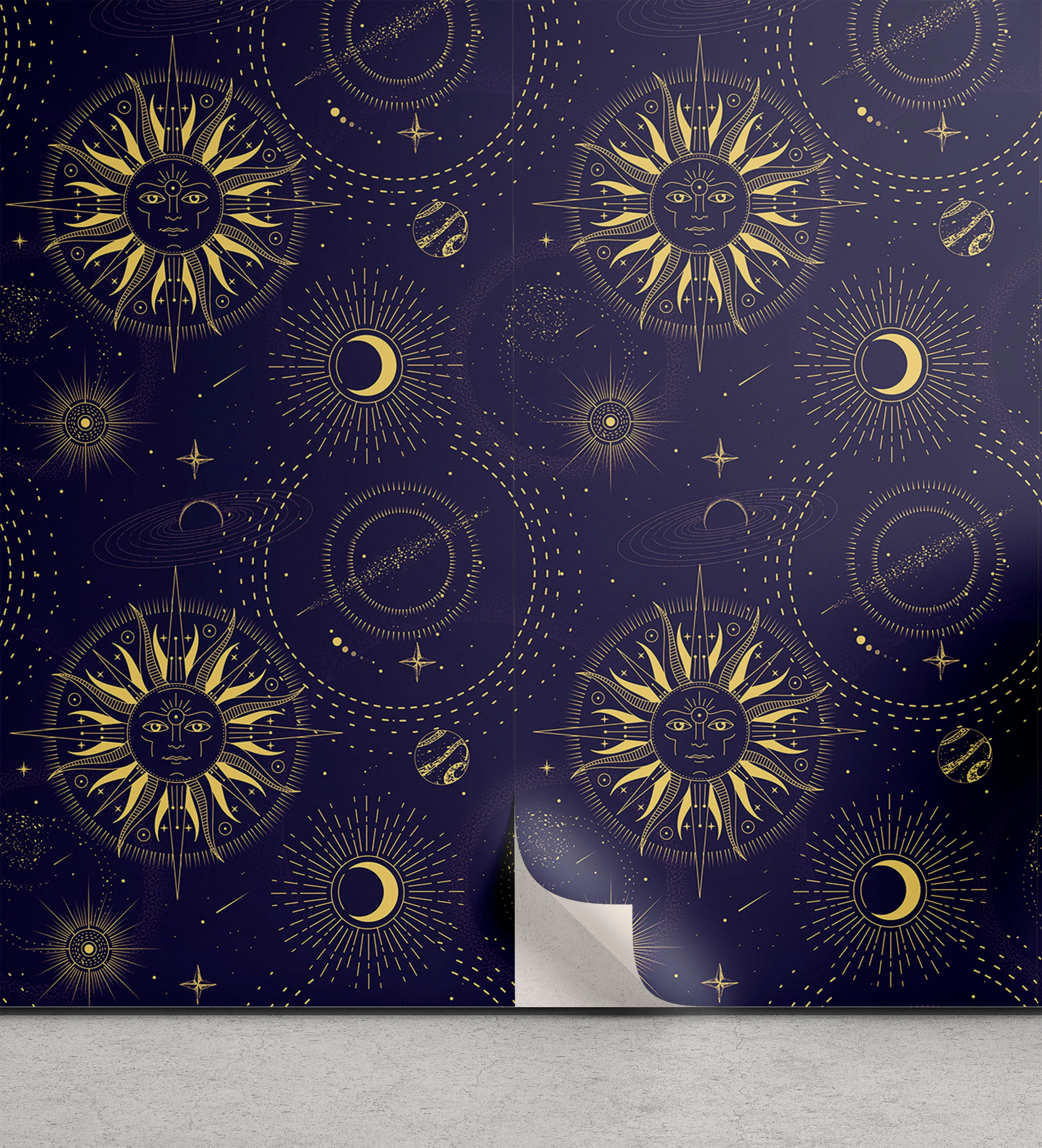 Ambesonne Astral Peel & Stick Wallpaper for Home, Moon Sun Universe ...