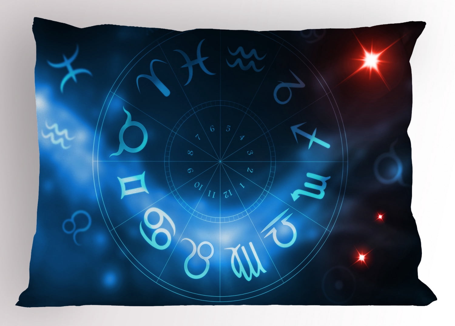 Ambesonne Astrology Pillow Sham, Signs Virgo Scorpio, 26" X 20", Blue ...