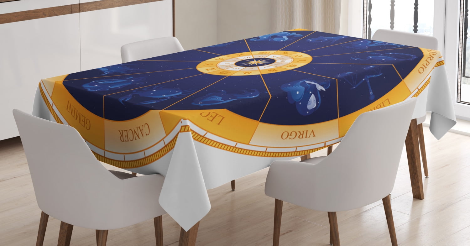 Ambesonne Astrology Tablecloth Rectangular Table Cover, Birth Chart ...