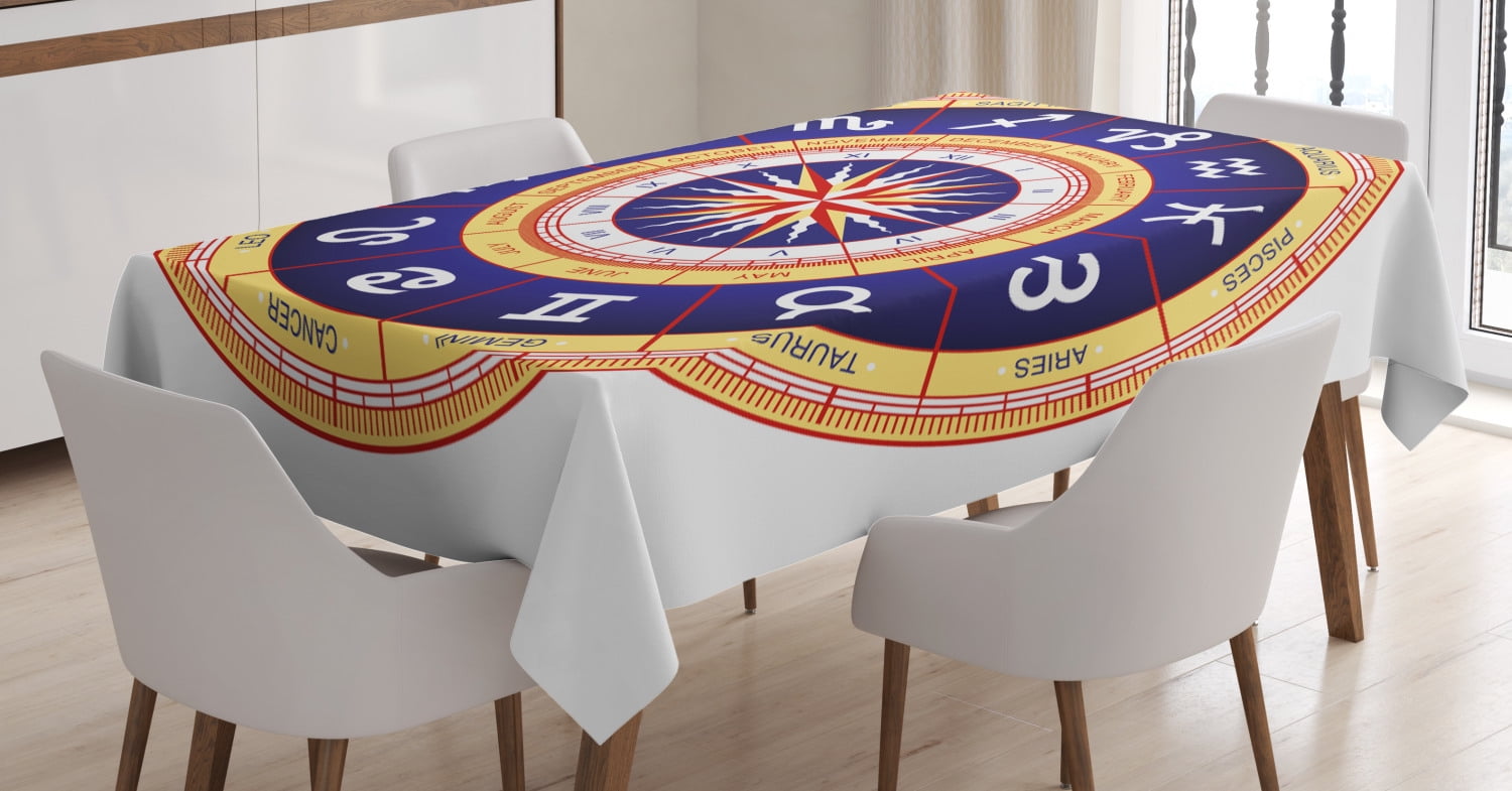 Ambesonne Astrology Tablecloth Rectangular Table Cover, Zodiac Cancer ...