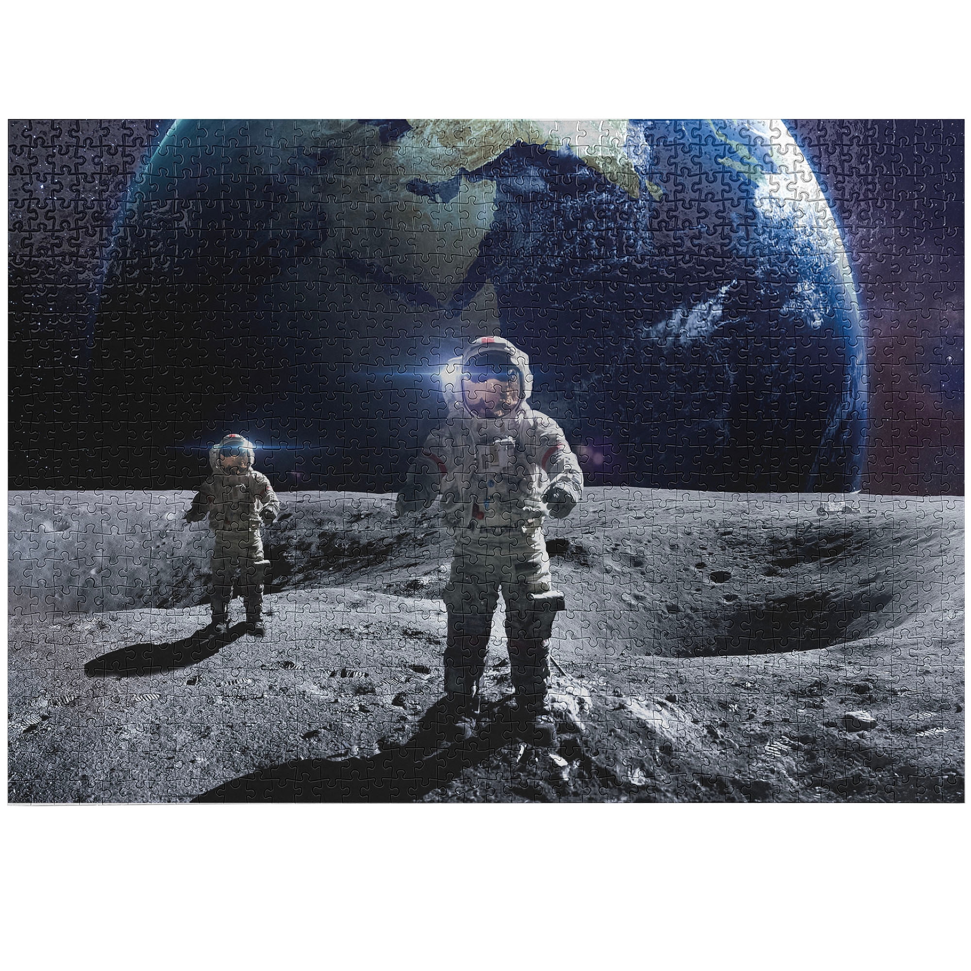 Ambesonne Astronaut Jigsaw Puzzle Durable Cardboard, Humans on the Moon ...