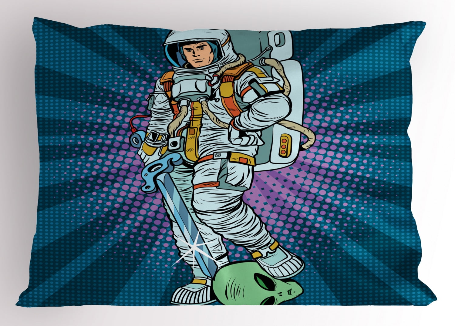 Ambesonne Astronaut Pillow Sham, Galaxy Design, 36" X 20", Teal and ...