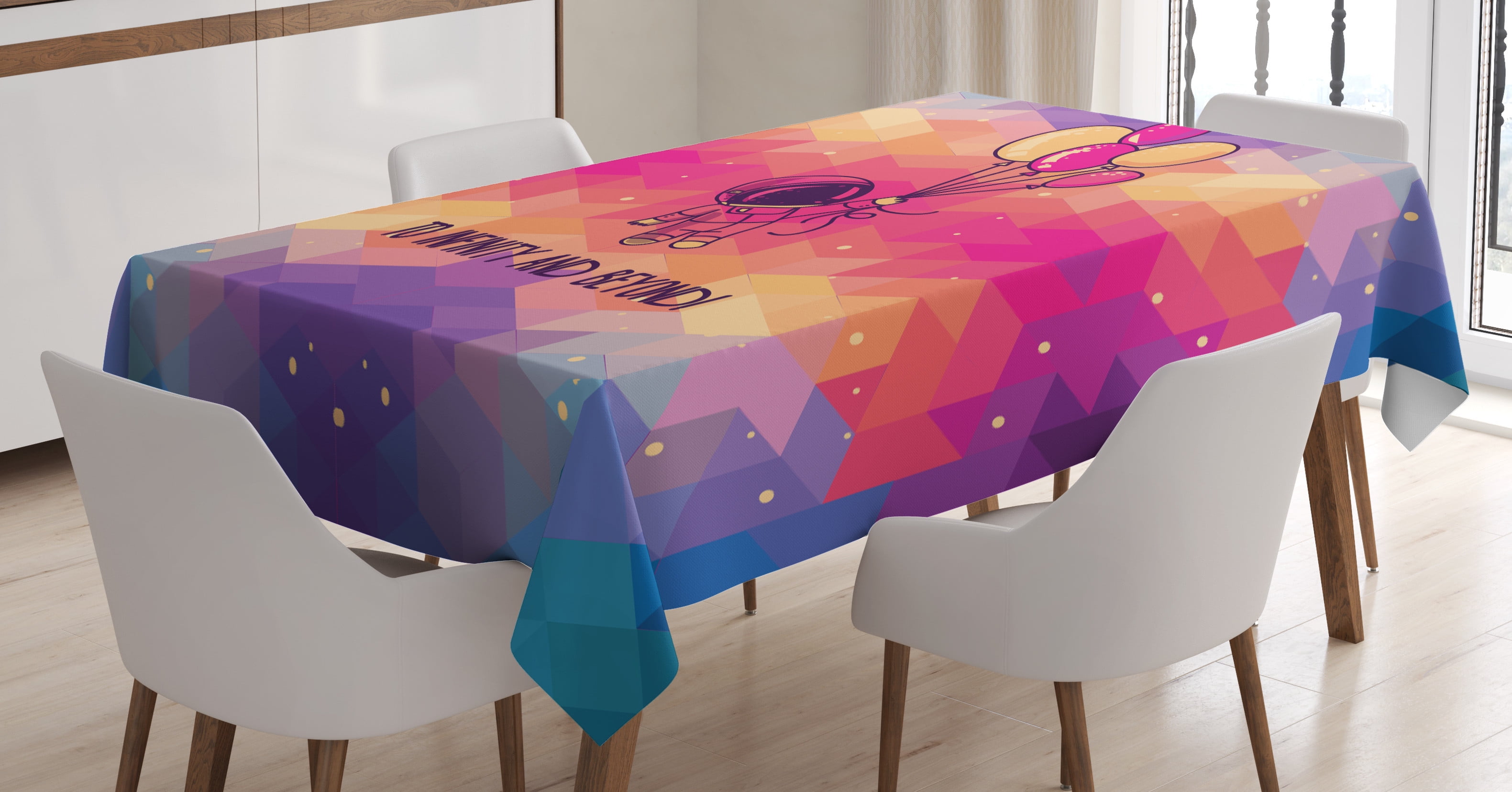 Ambesonne Astronaut Tablecloth Rectangular Table Cover, Doodle Space ...