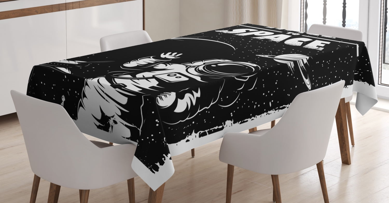 Ambesonne Astronaut Tablecloth Rectangular Table Cover, Race to Space ...