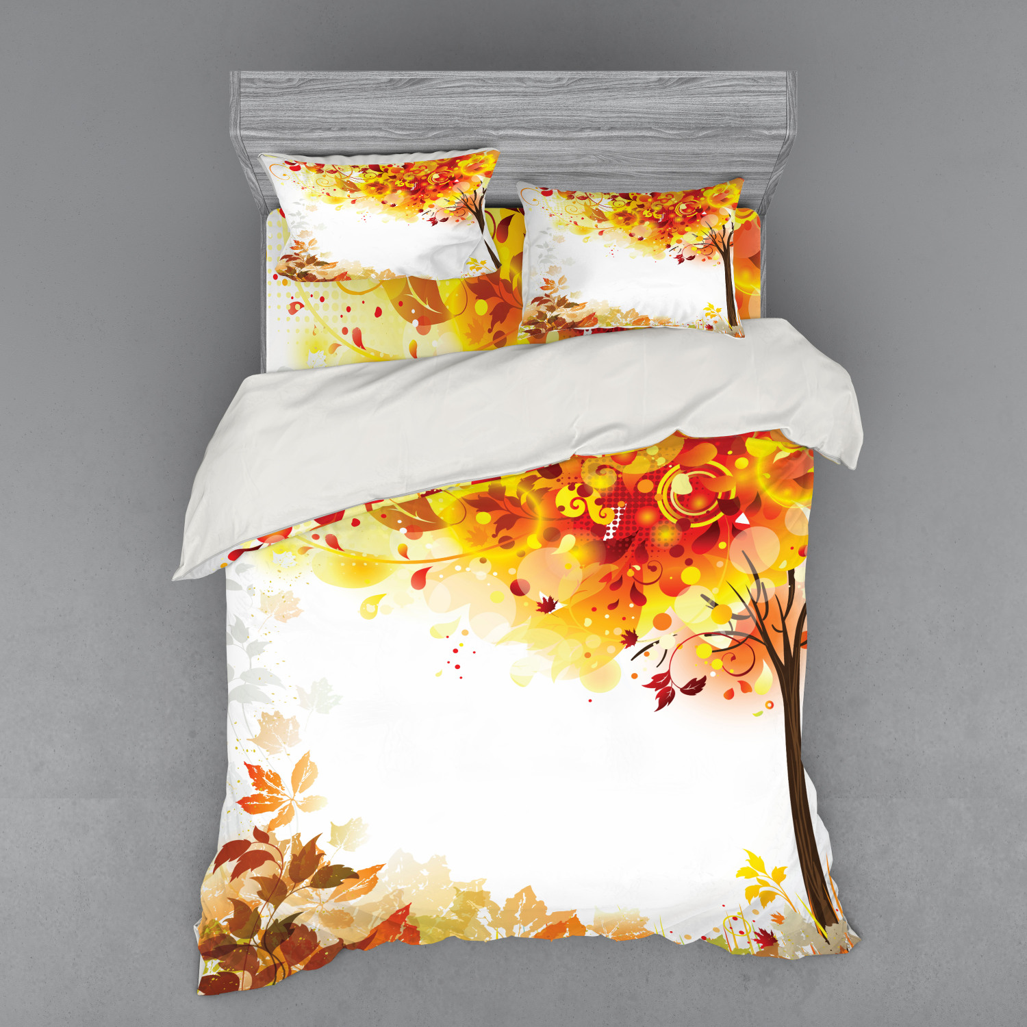 Ambesonne Autumn Bedding Set 4 Pcs, Abstract Fall Season Tree, Queen ...