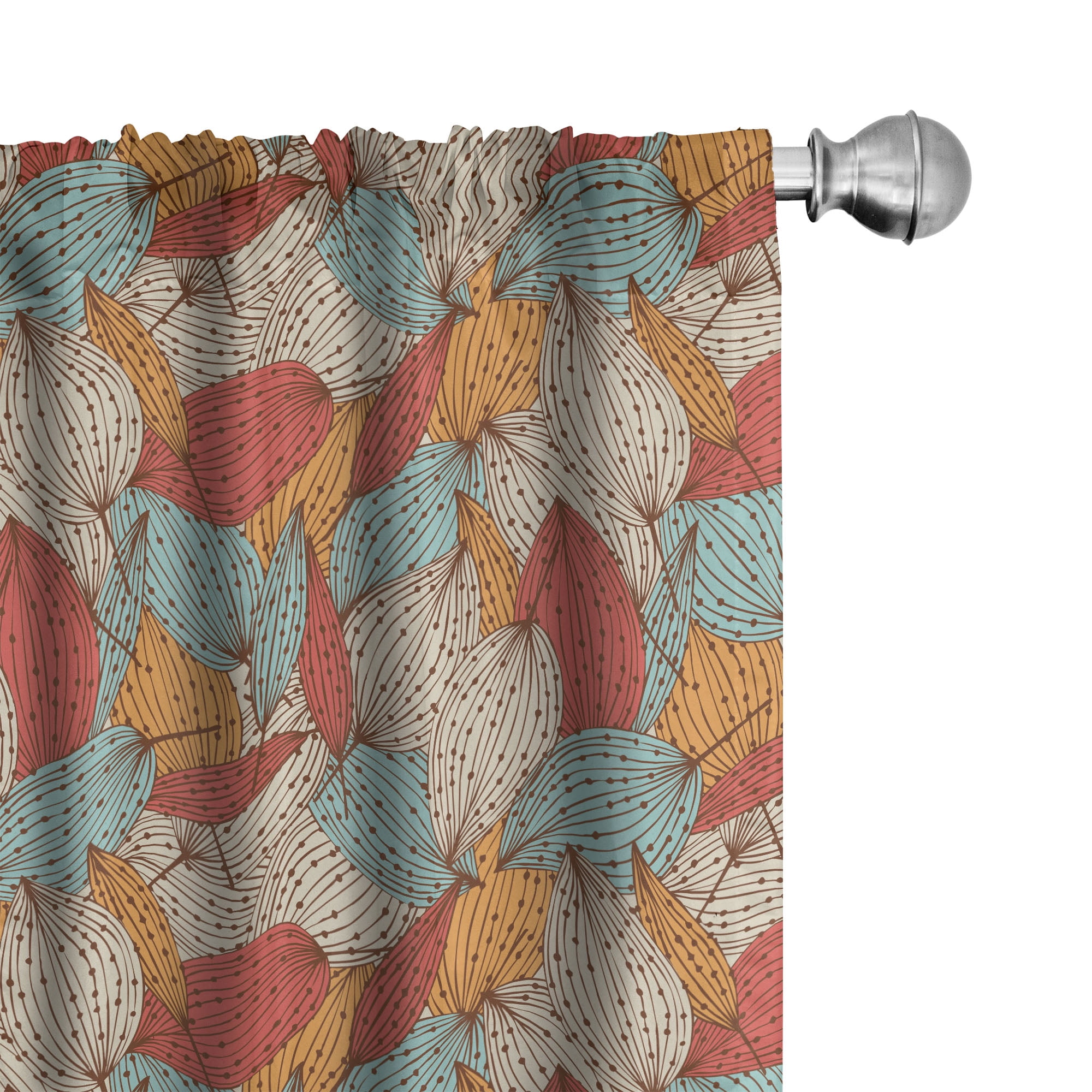 Ambesonne Autumn Curtains, Doodle Art Retro Mix, Pair of 28"x84 ...