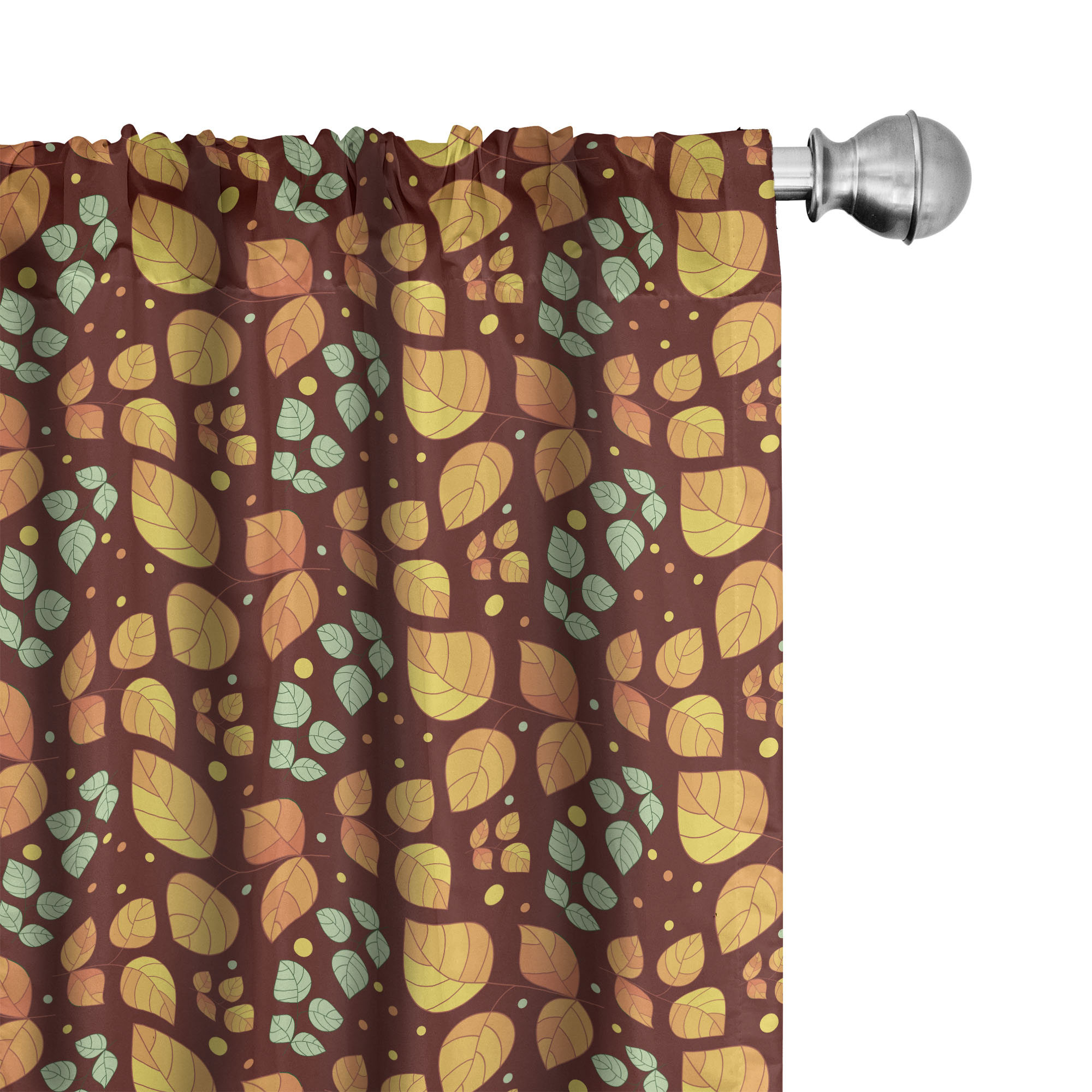 Ambesonne Autumn Curtains, Fall Leaves and Dots, Pair of 28"x63 ...