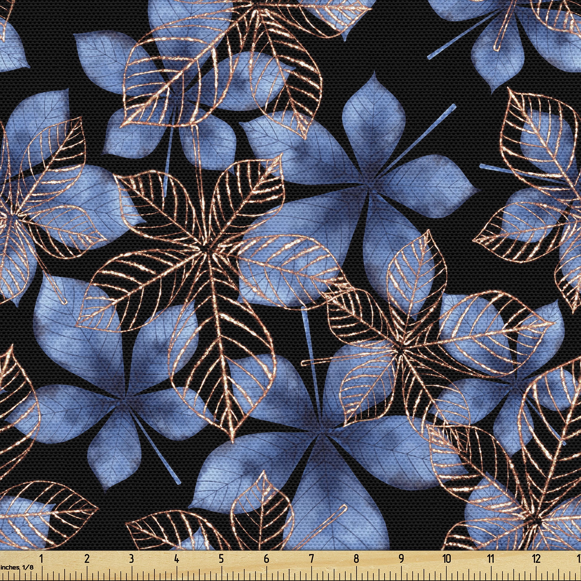 Ambesonne Autumn Fabric by the Yard Upholstery, Chestnut Leaves Pattern ...