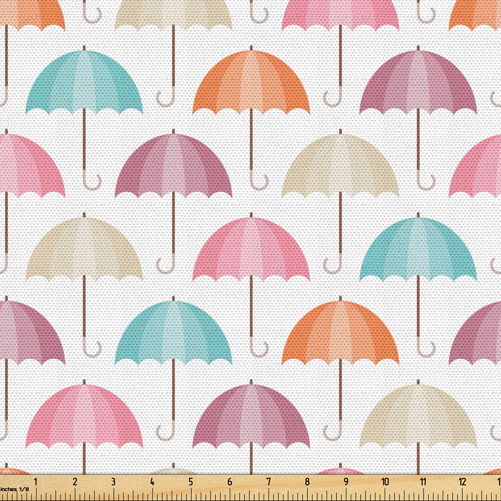 Ambesonne Autumn Fabric by the Yard Upholstery, Various Umbrellas ...