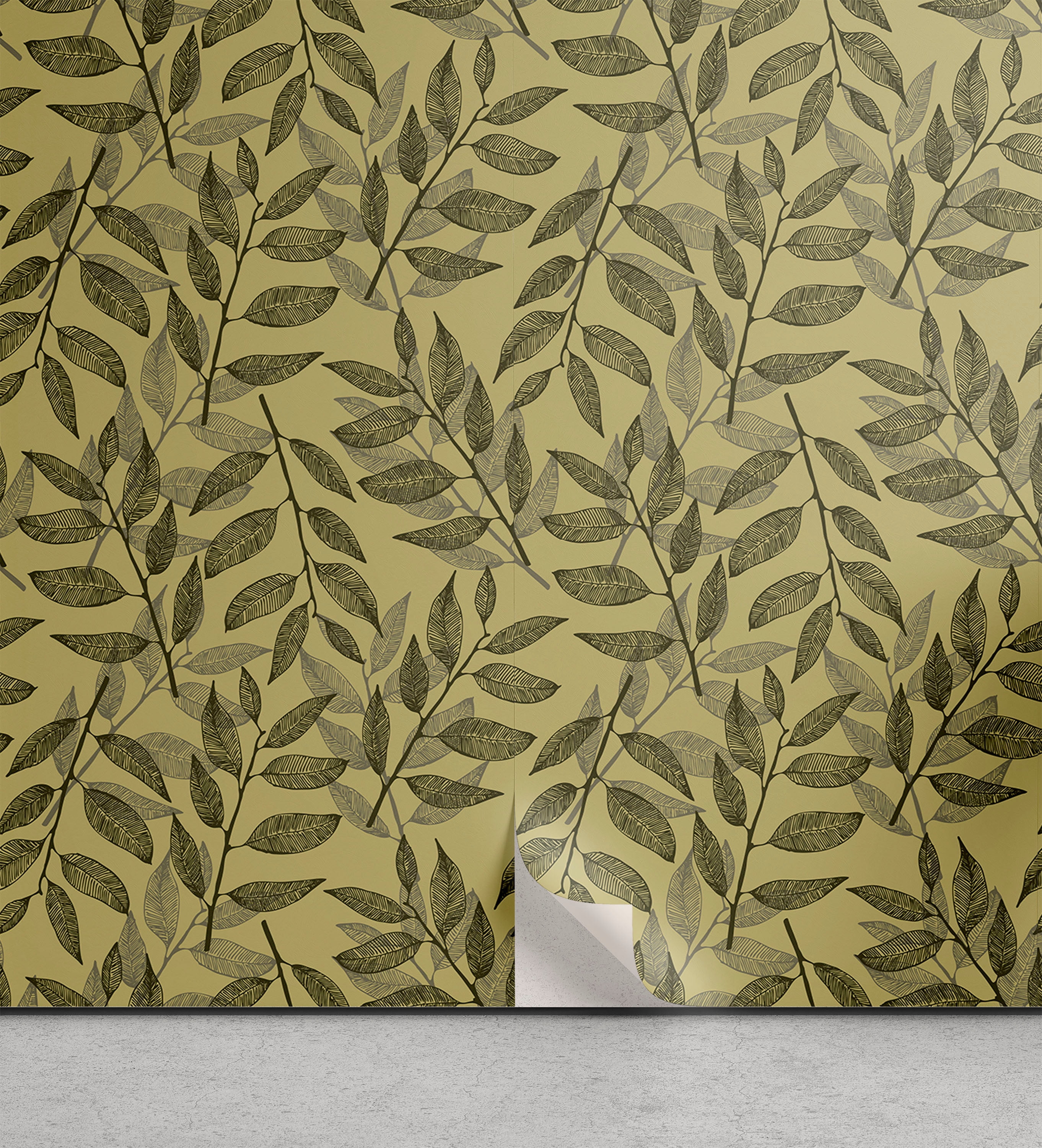 Ambesonne Autumn Leaves Peel & Stick Wallpaper for Home, Falling Leafy ...