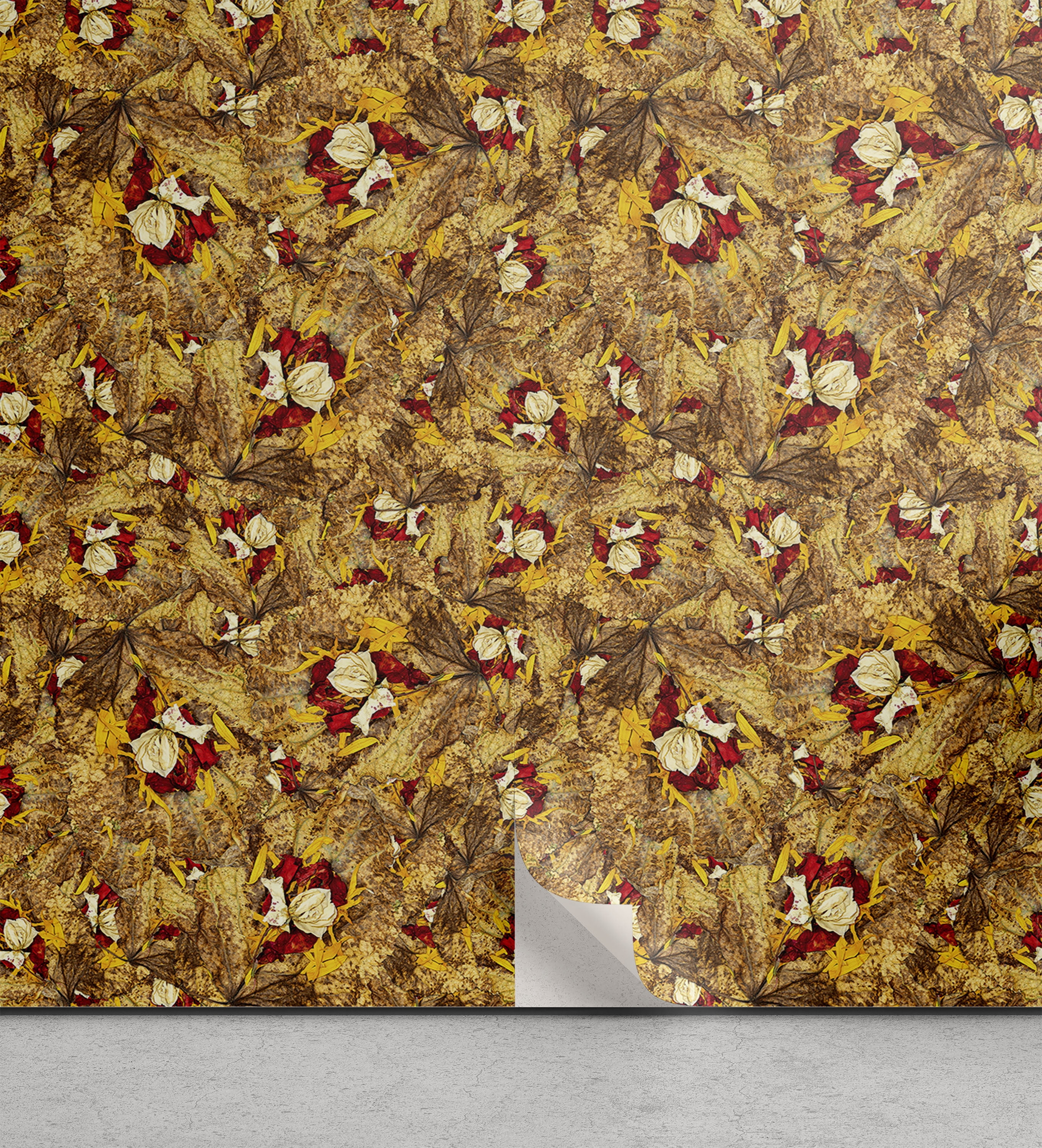 Ambesonne Autumn Peel & Stick Wallpaper for Home, Fall Leafy Artwork ...