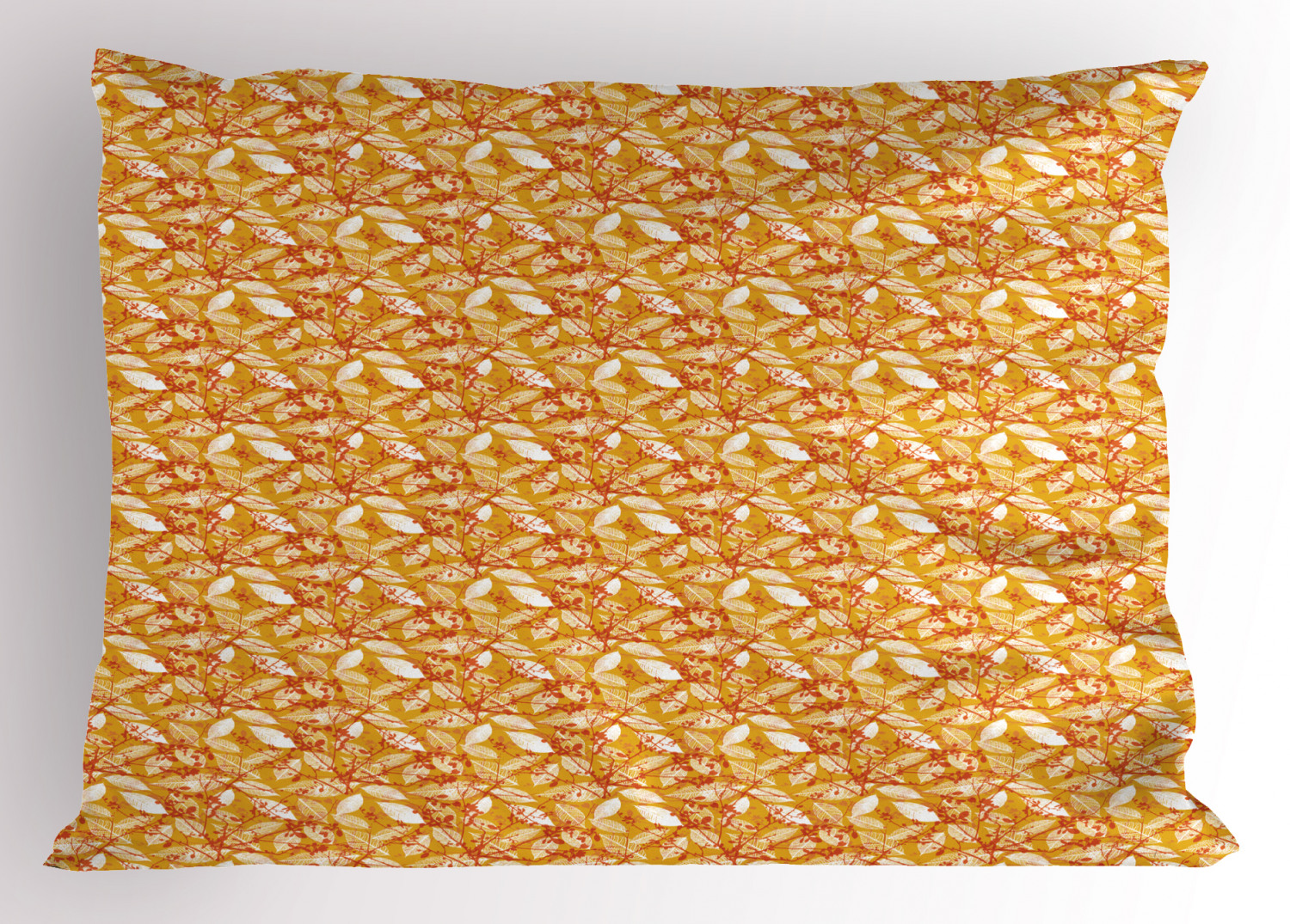 Ambesonne Autumn Pillow Sham, Fall Leaf Silhouettes, 36" X 20 ...