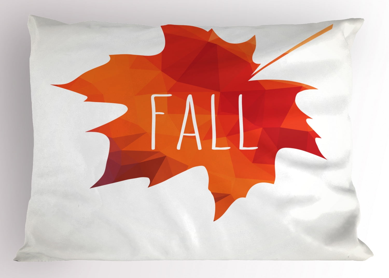 Ambesonne Autumn Pillow Sham, Low Poly Maple Leaf, 36" X 20", Burnt ...