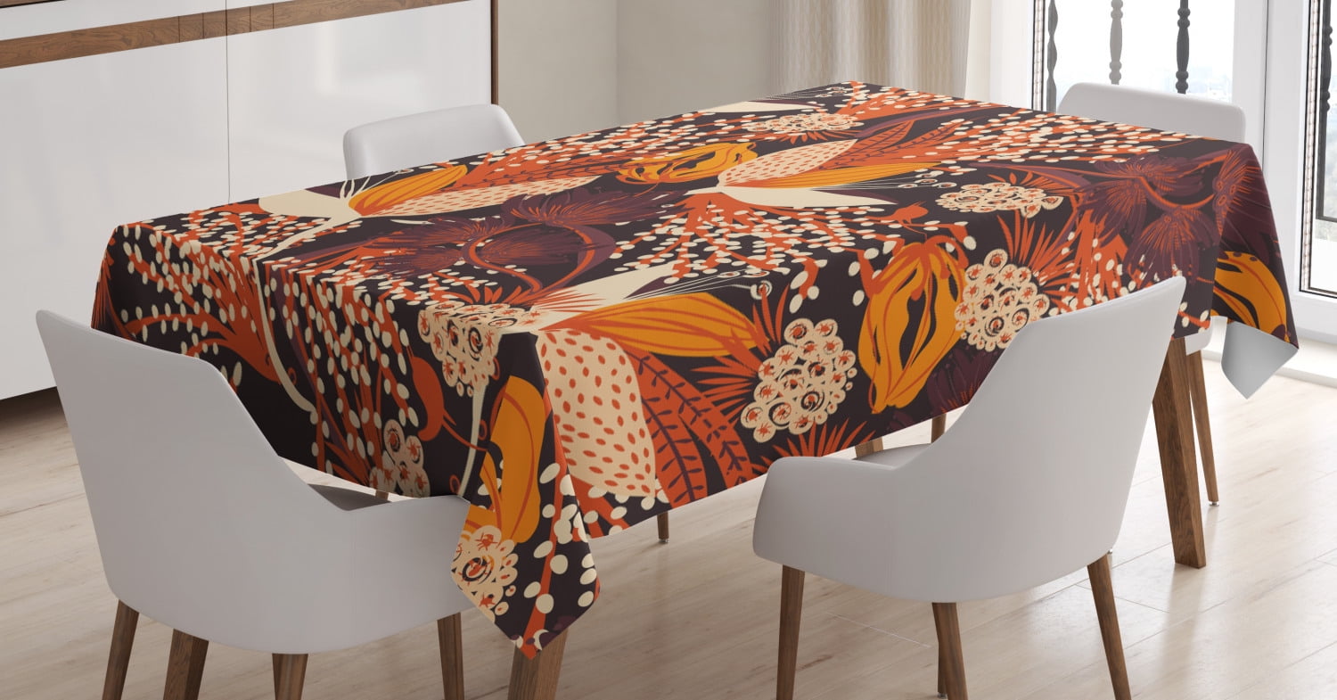 Ambesonne Autumn Tablecloth Rectangular Table Cover, Fall Season ...