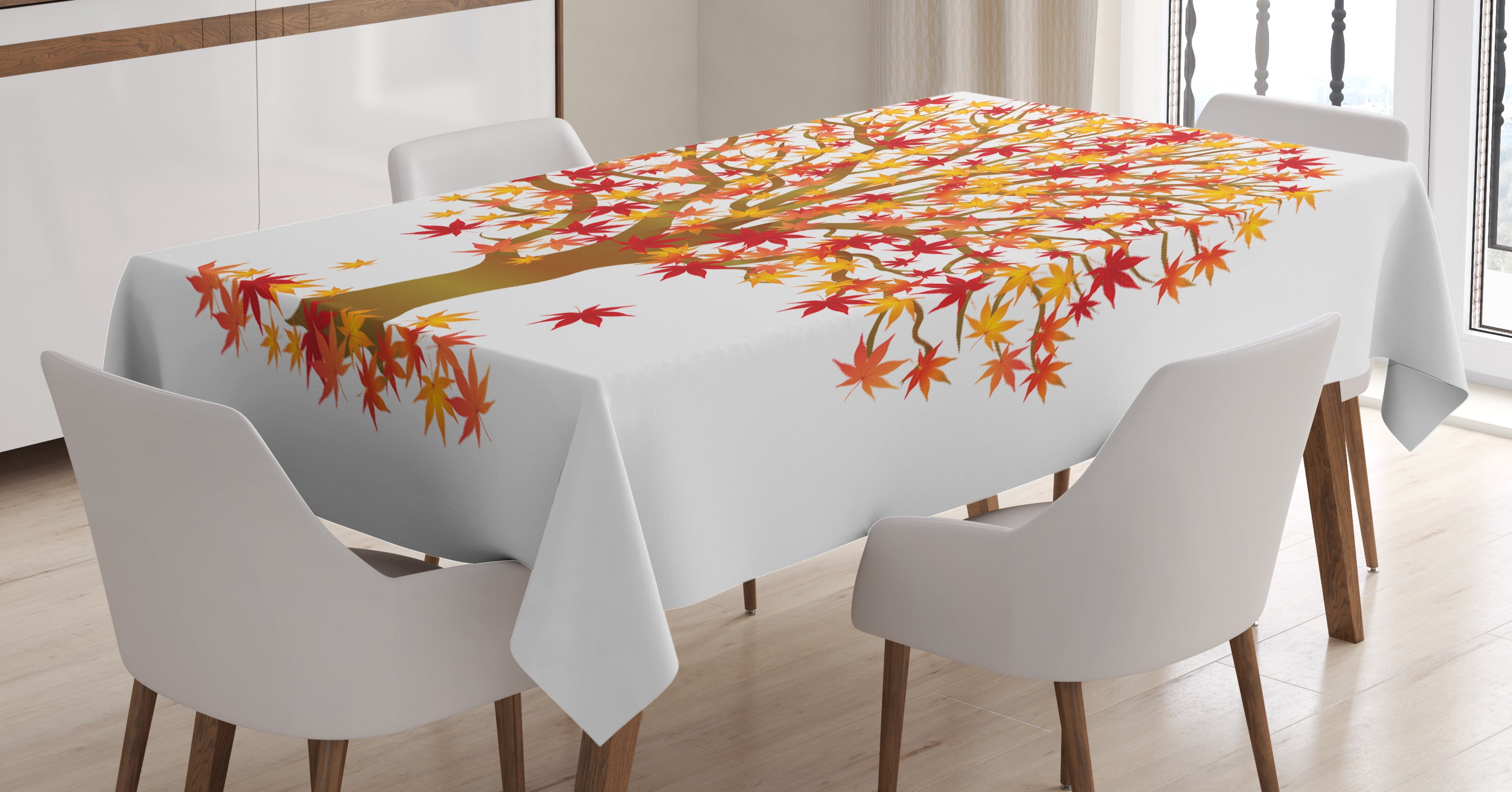 Ambesonne Autumn Tablecloth Rectangular Table Cover, Fall Season ...