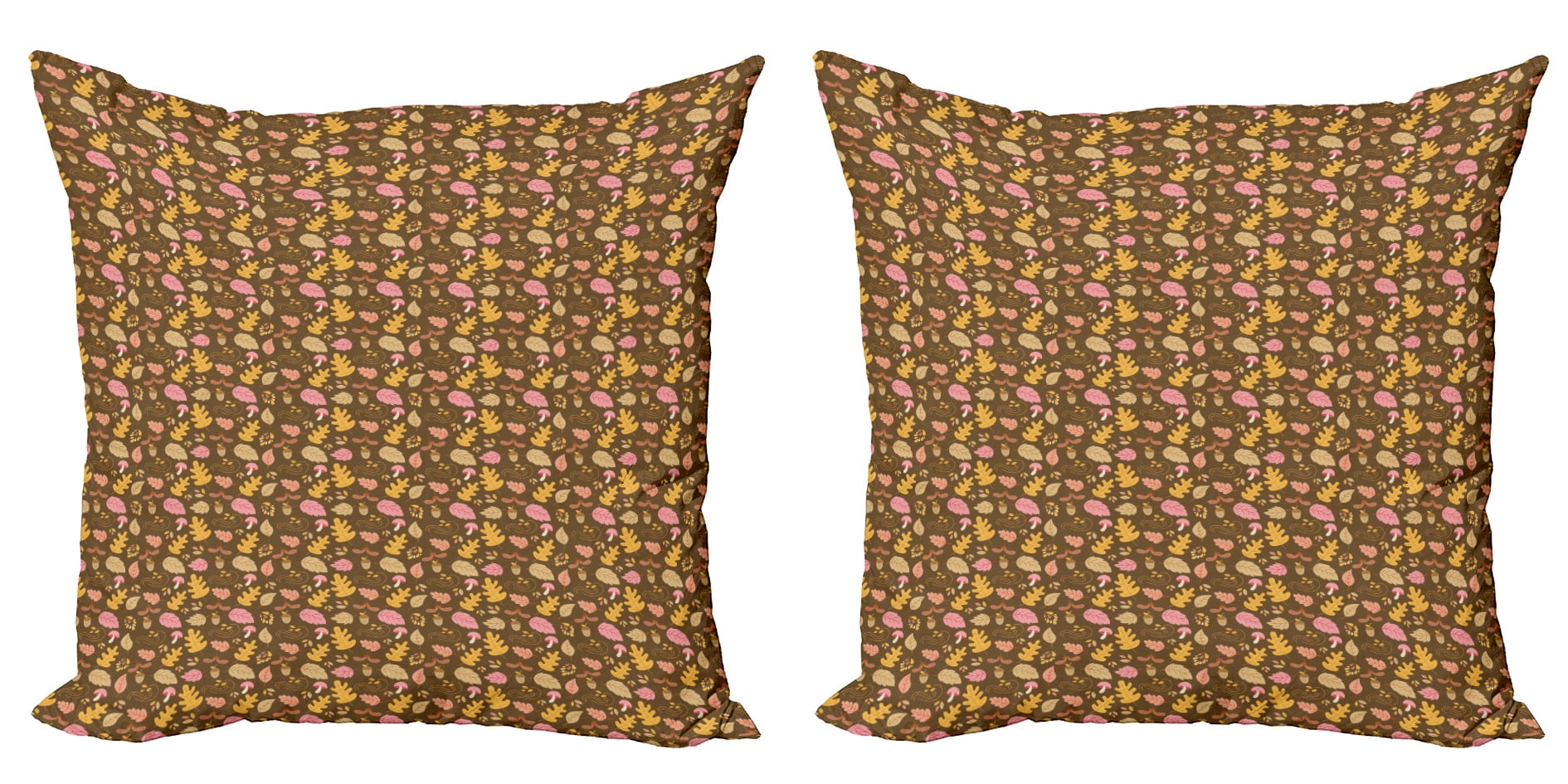 Ambesonne Autumn Throw Pillow Cover 2 Pack, Fall down Oak Acorn Maple ...