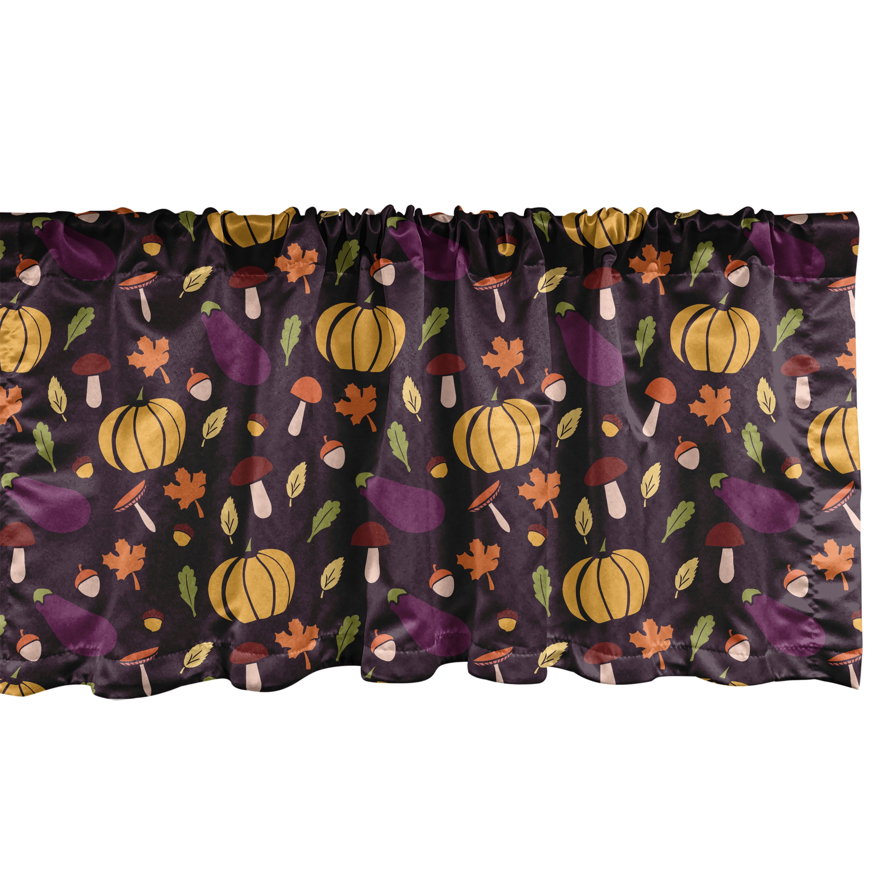 Ambesonne Autumn Valance Pack of 2, Mushroom Seasonal Vegetable, 54"X12 ...