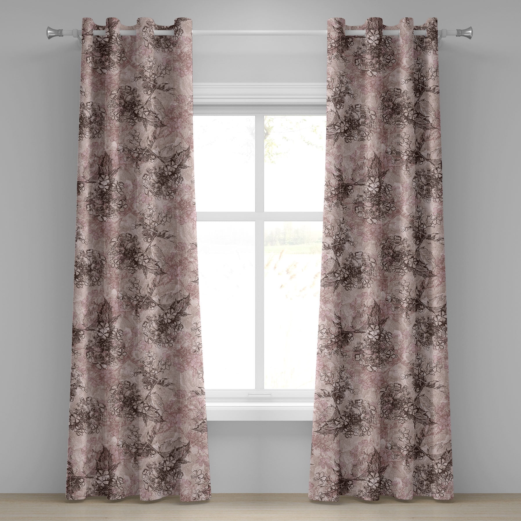 Ambesonne Autumn Vibes Grommet Curtain, Leaves Asian Style, 50"x120 ...