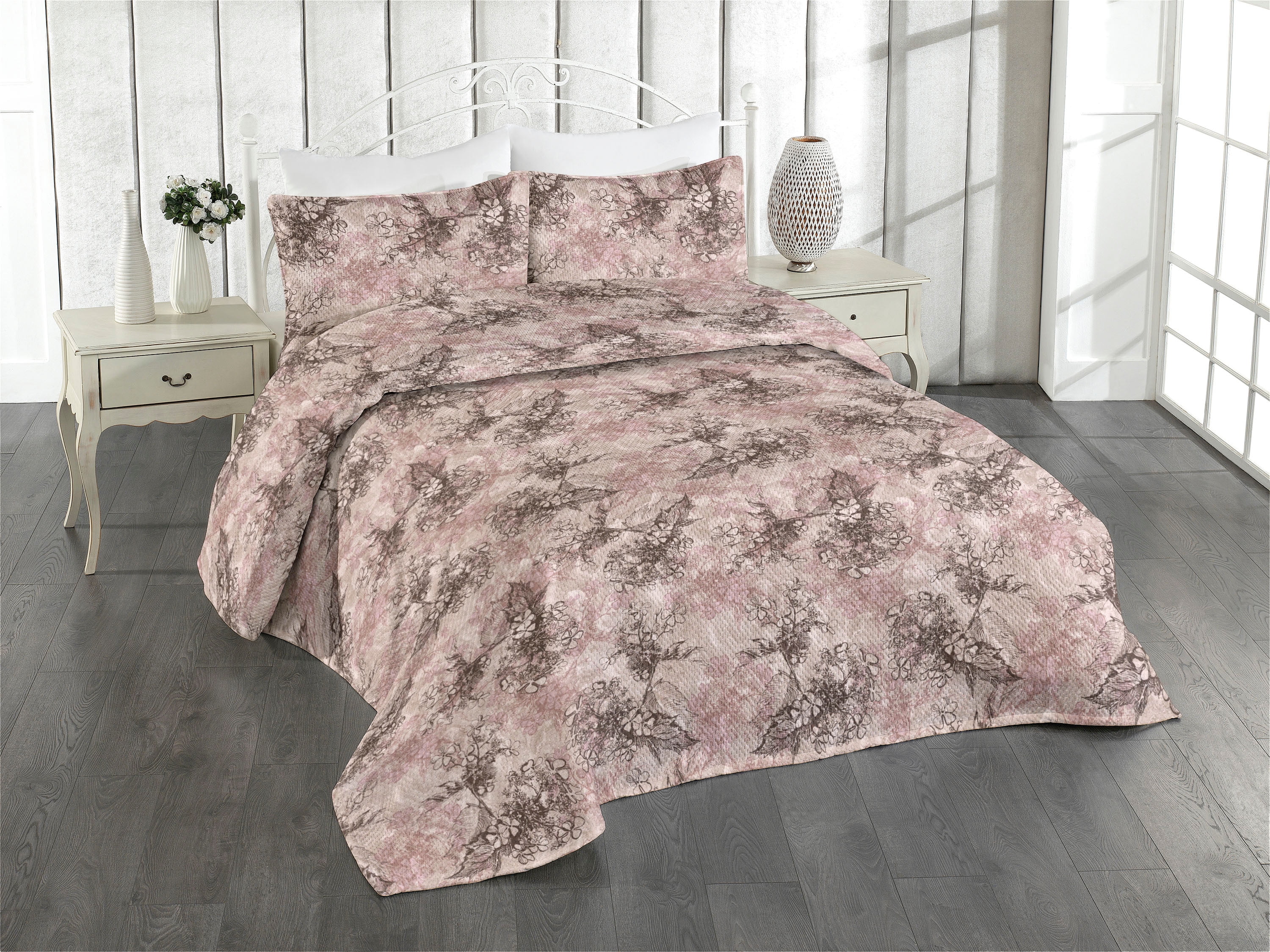 Ambesonne Autumn Vibes Quilted Bedspread Set 3 Pcs, Leaves Asian Style ...