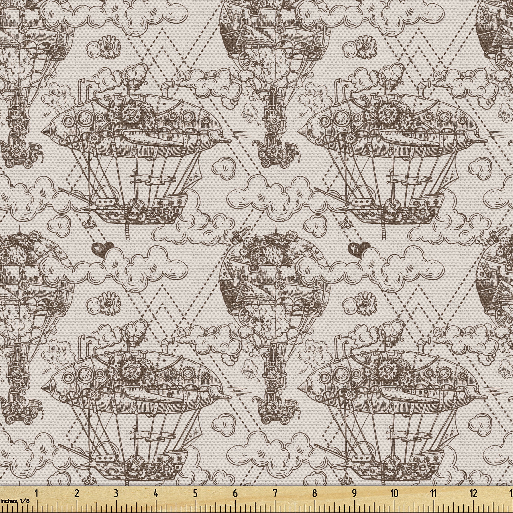 Ambesonne Aviation Fabric by the Yard Upholstery, Aircraft Zeppelin ...