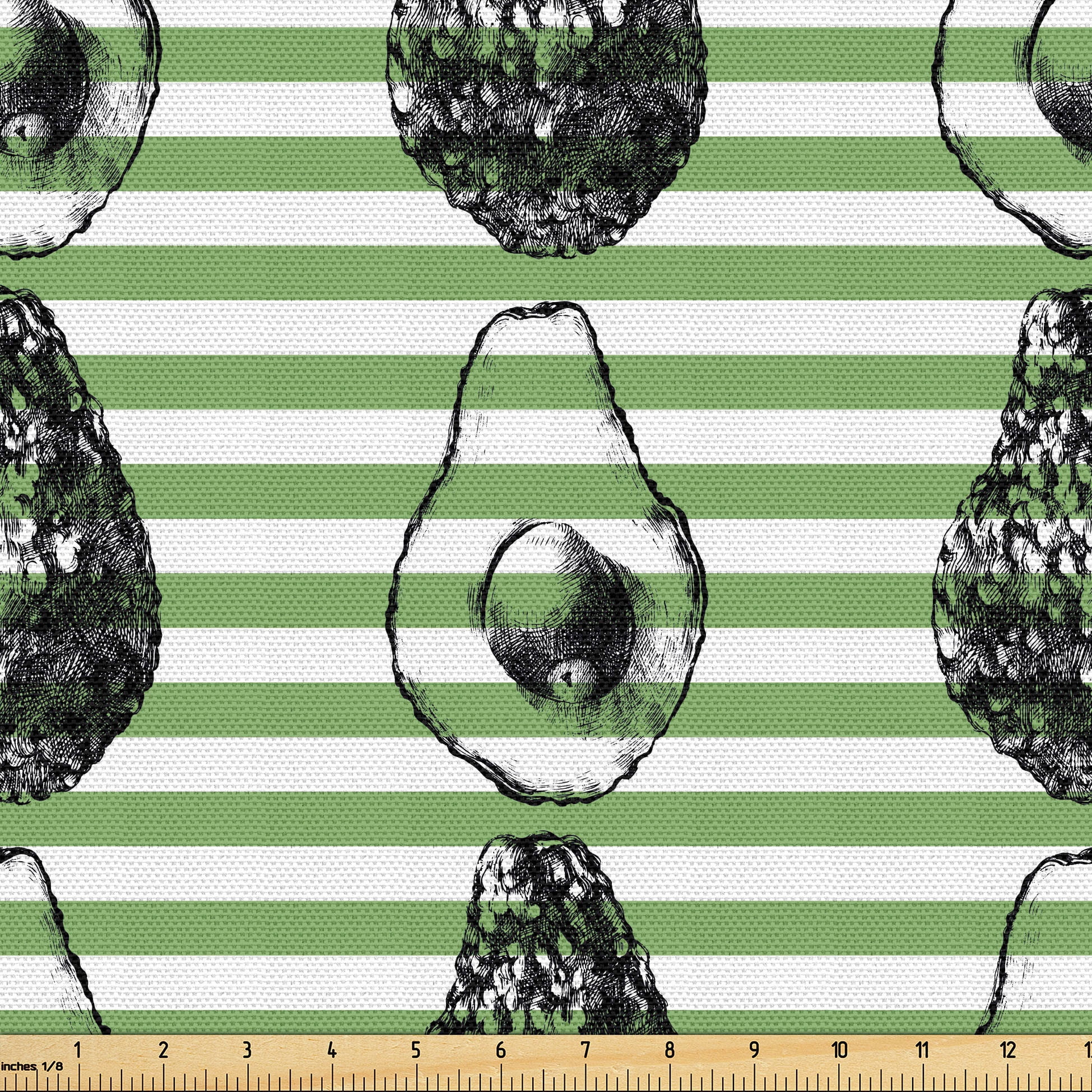 Ambesonne Avocado Fabric by the Yard Upholstery, Monochrome Aguacate ...