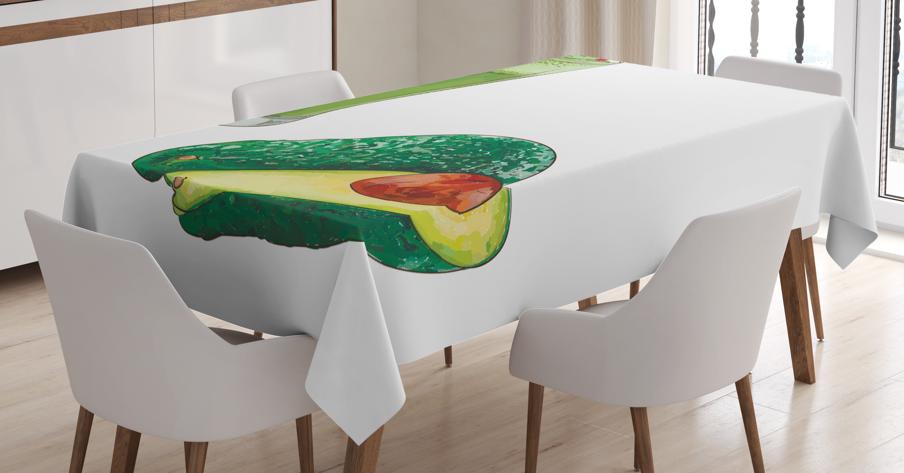 Ambesonne Avocado Tablecloth Rectangular Table Cover, Avocado Juice ...