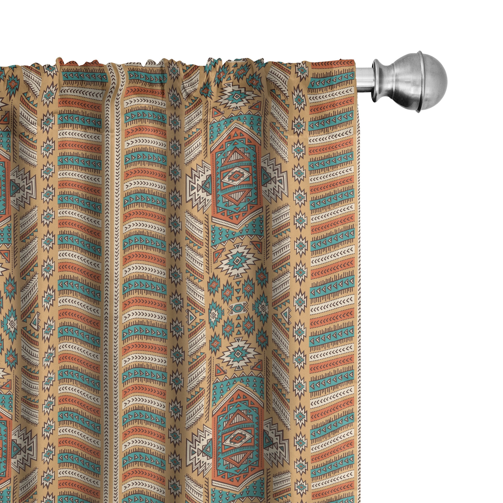 Ambesonne Aztec Curtains, Tribal Bohemian Illustration, Pair of 28"x84 ...