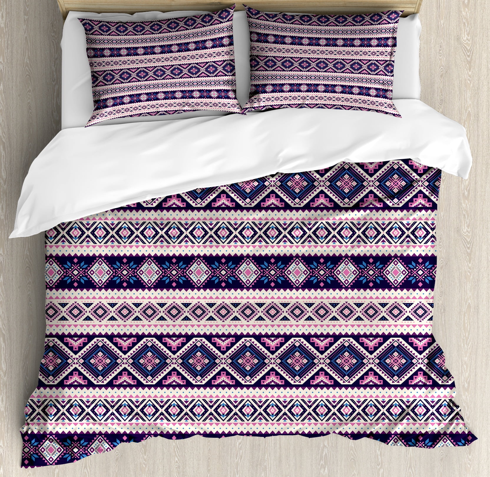 Ambesonne Aztec Duvet Cover Set, Aboriginal Geometric Pattern, Queen ...