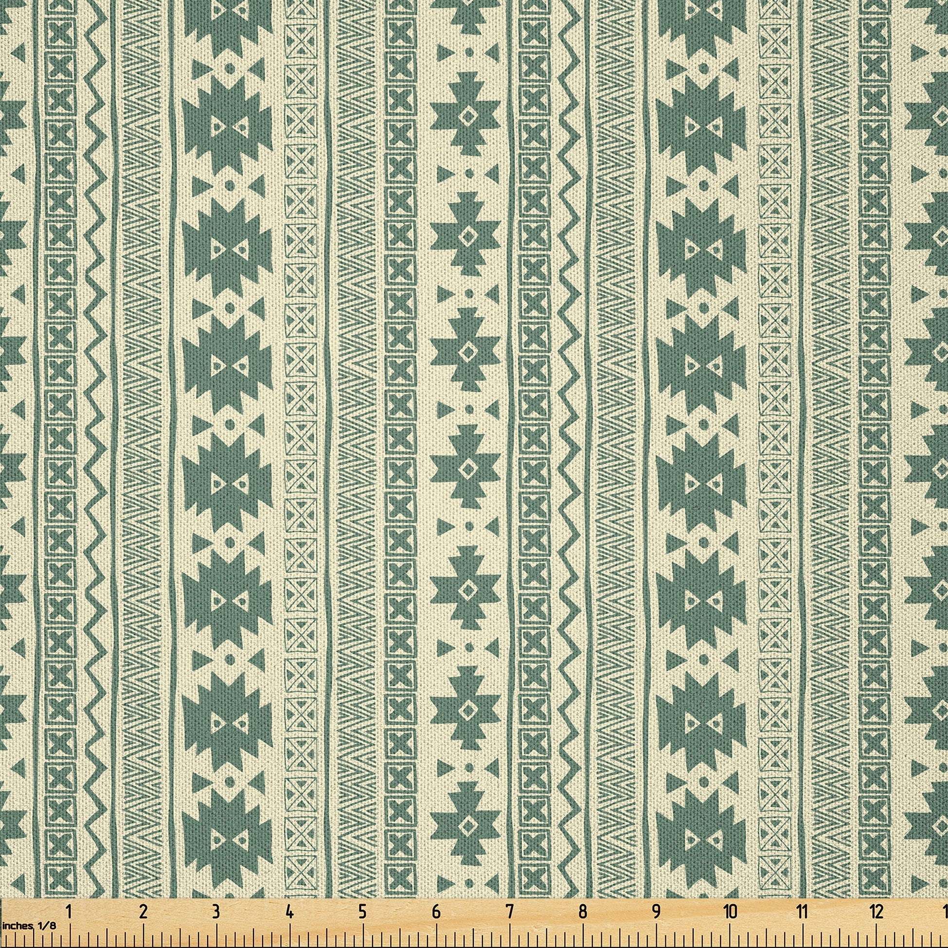 Ambesonne Aztec Fabric by the Yard Microfiber, Tribal National Borders ...