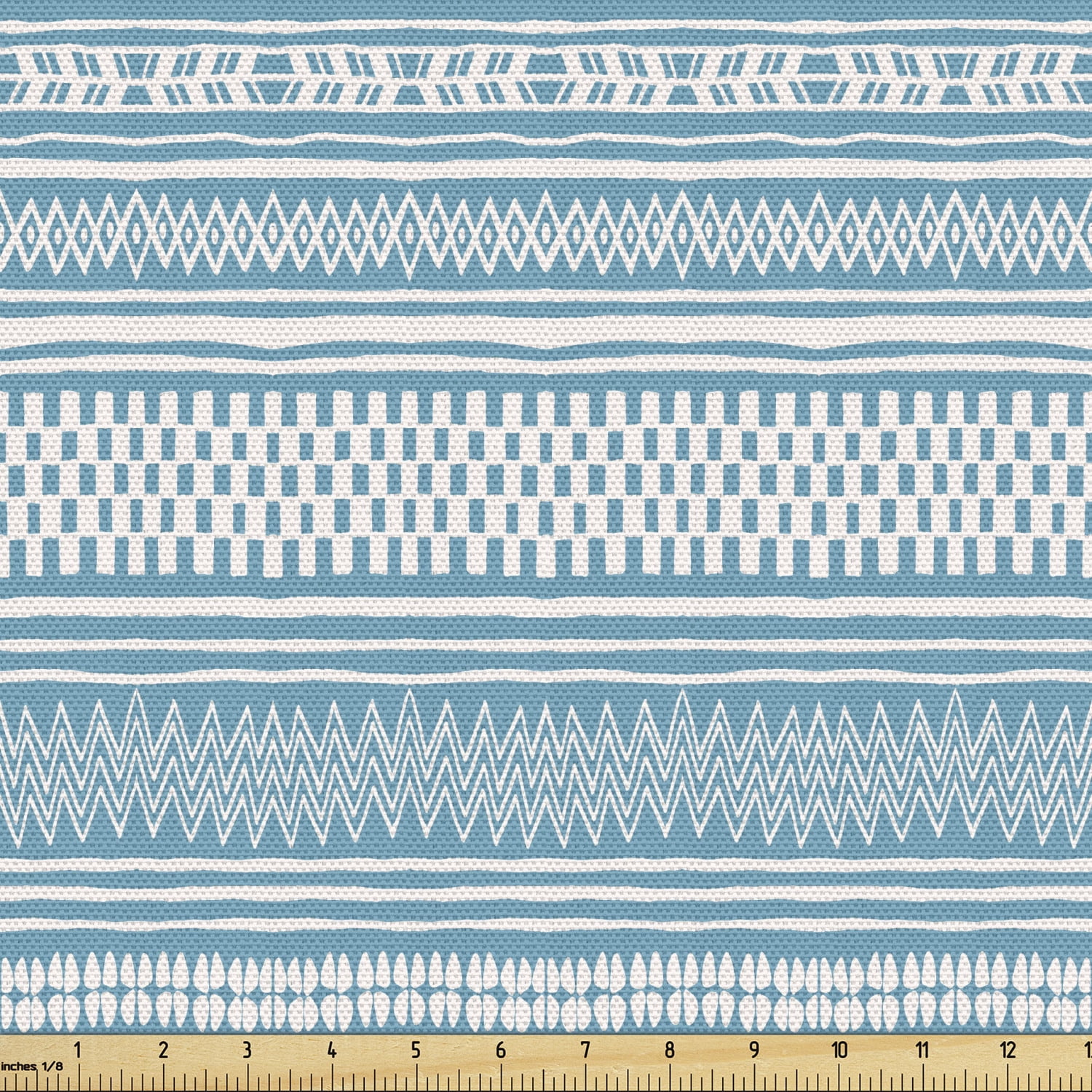 Ambesonne Aztec Fabric by the Yard Upholstery, Horizontal Strips and ...