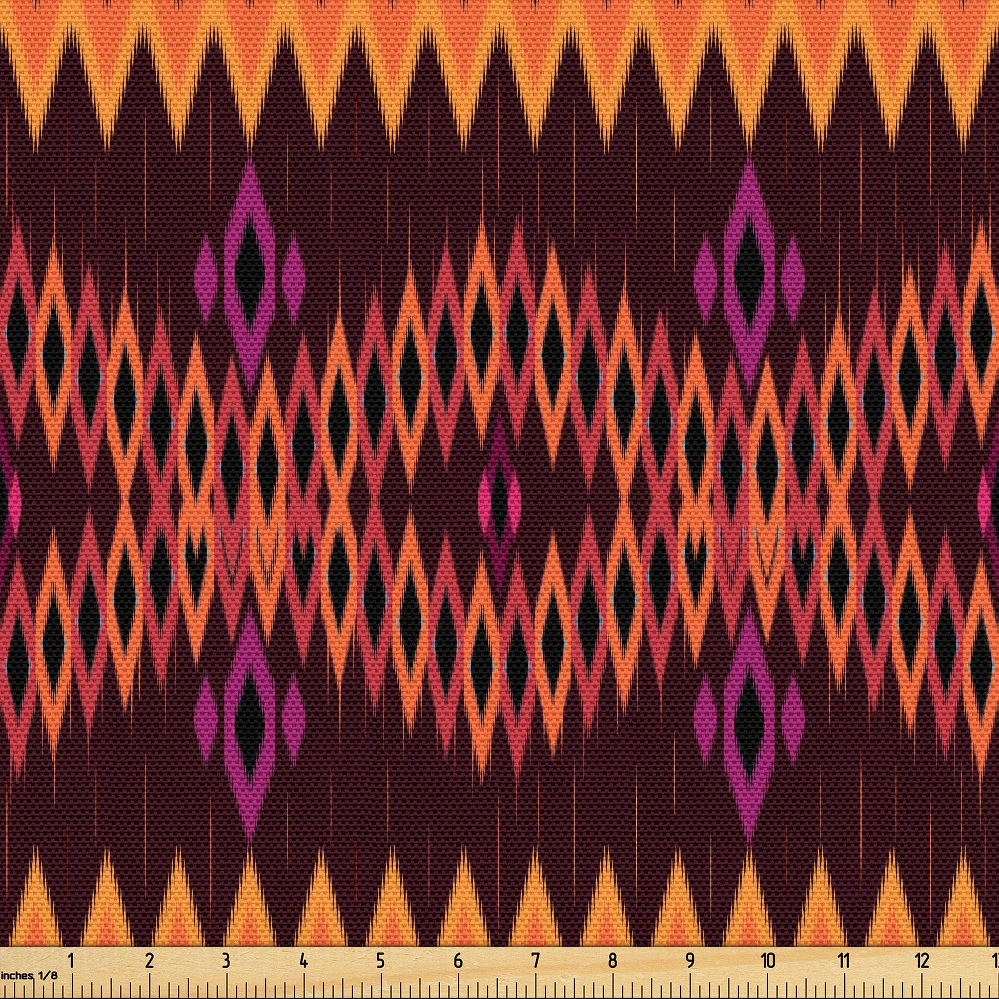 Ambesonne Aztec Fabric by the Yard Upholstery, Rhombus Vintage Colorful ...