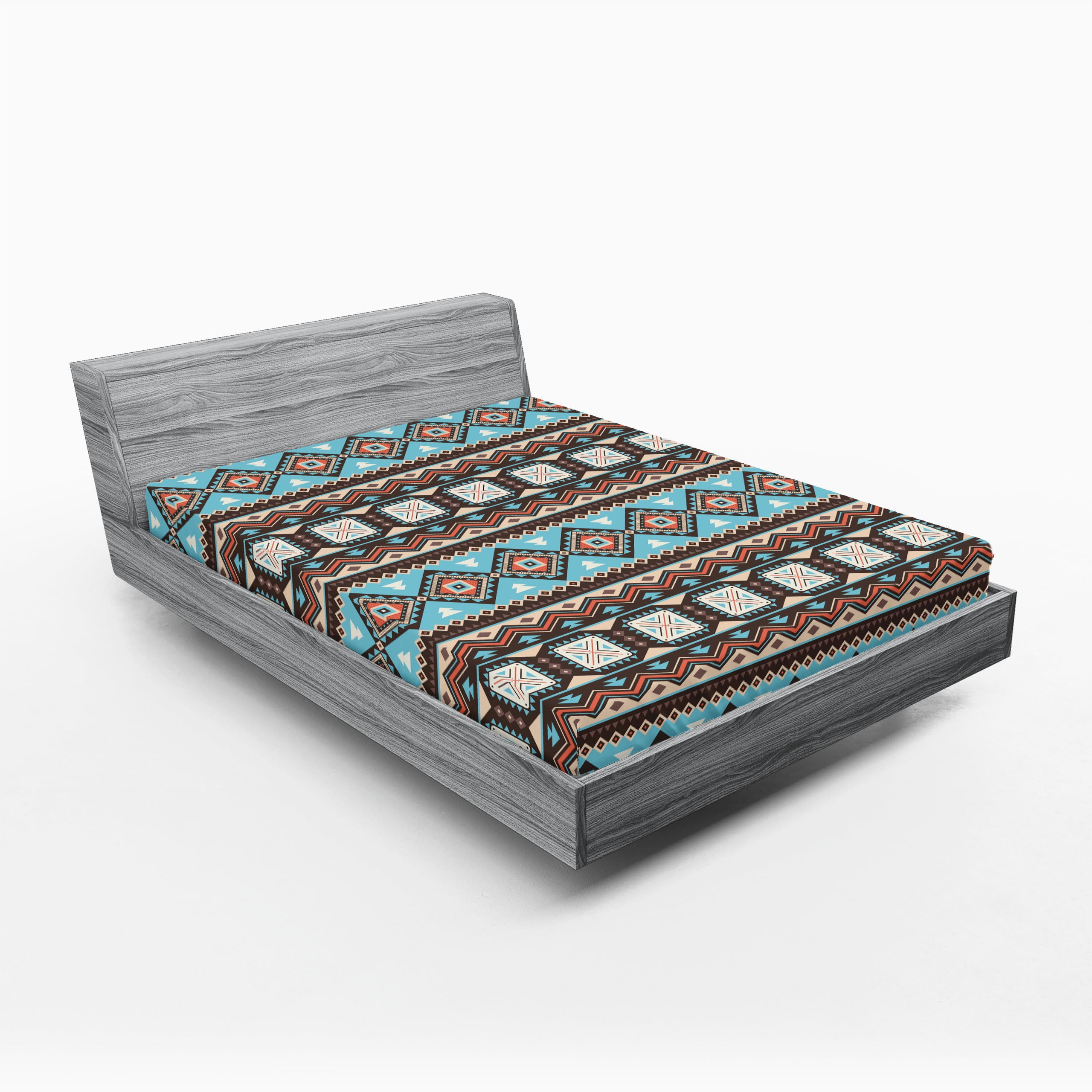 Ambesonne Aztec Fitted Sheet 2 Pcs Set, Scandinavian Vintage Motifs ...