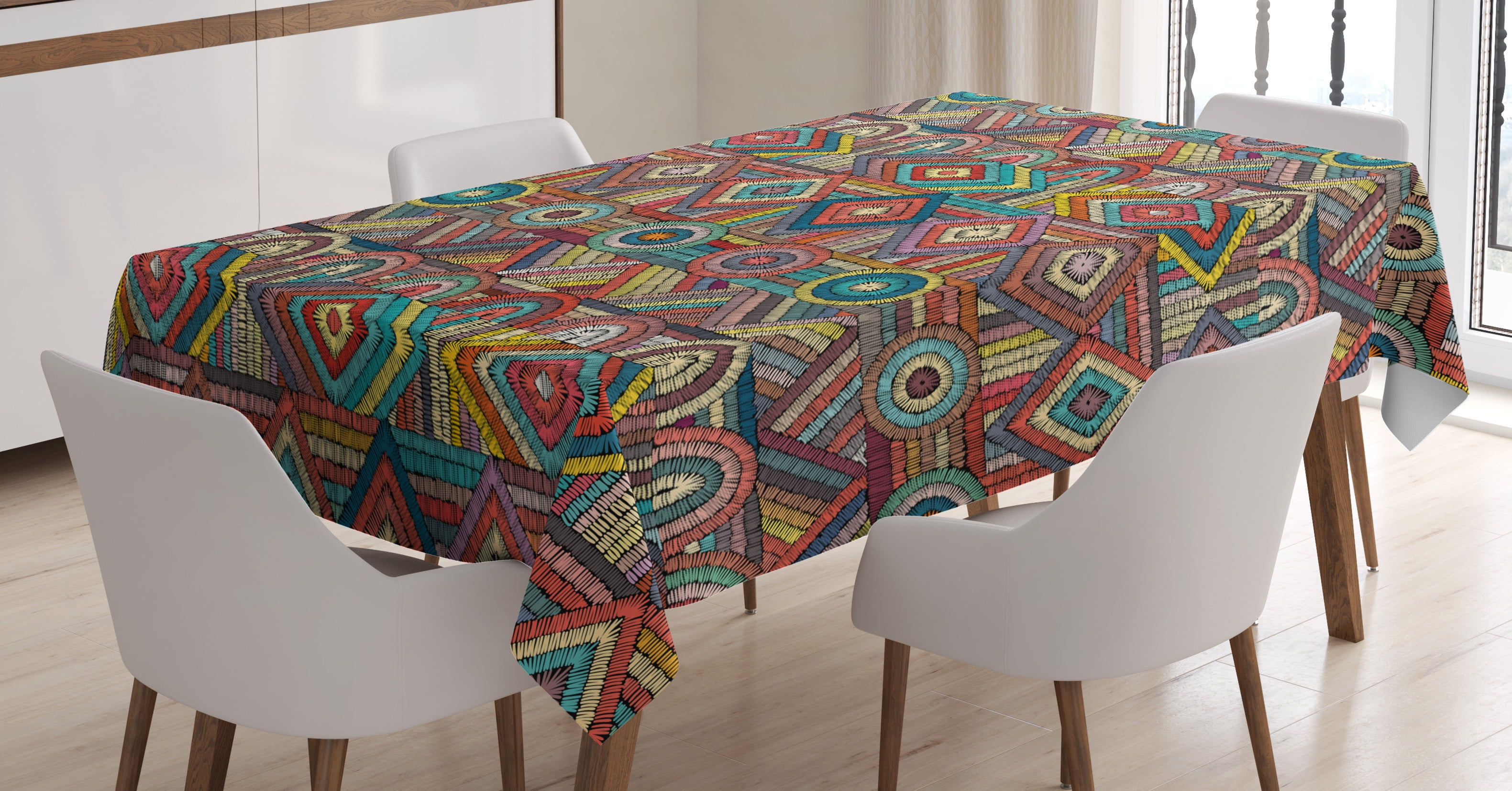Ambesonne Aztec Tablecloth Rectangular Table Cover, Tribal Culture ...