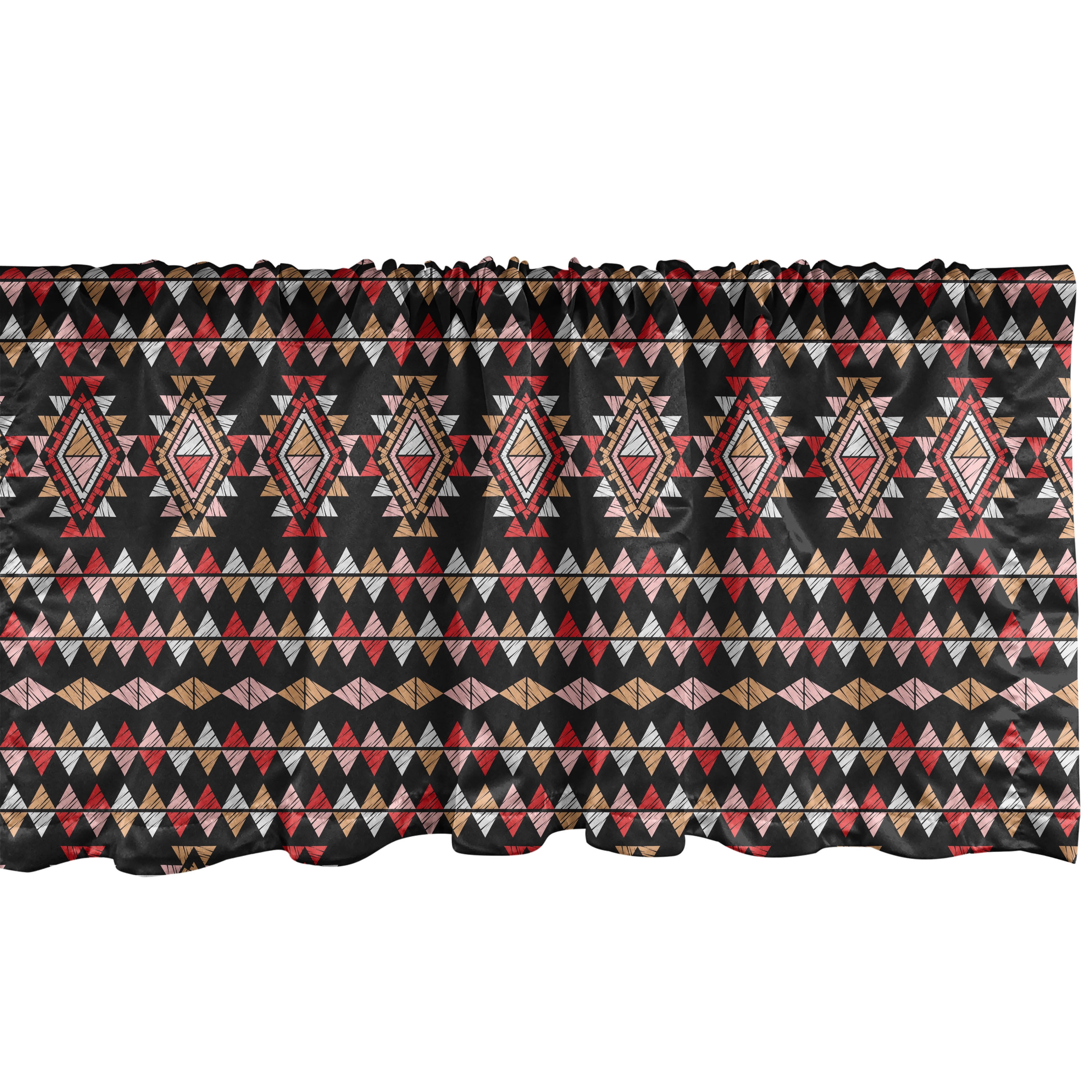 Ambesonne Aztec Window Valance, Folk Art Triangles Patchwork, 42" x 12 ...